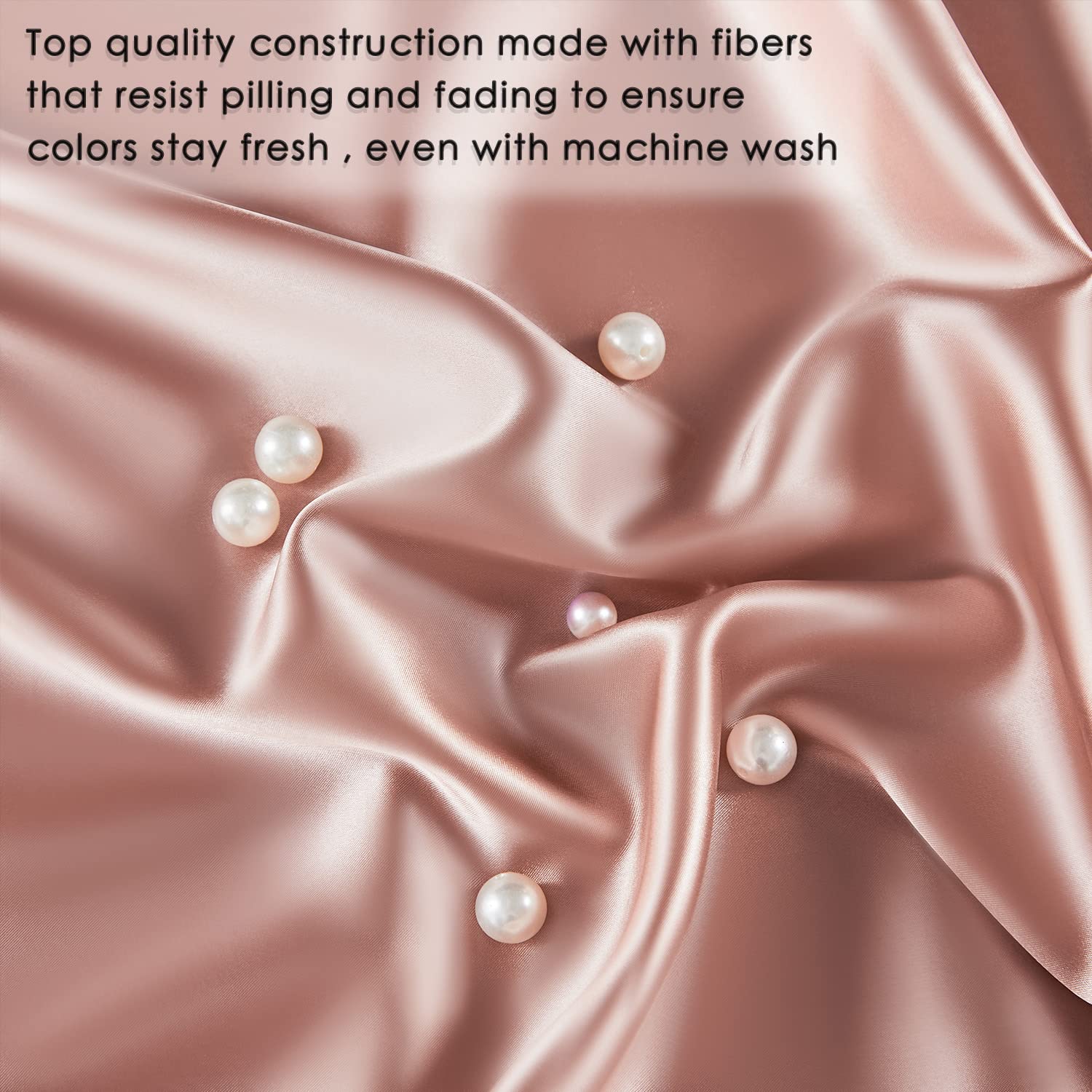 Koreyoshi 4 Pcs Satin Sheets Full - Luxury Silk Silky Super Soft Extra deep Pocket Full Sheet Sets - Wrinkle & Fade Free - Deep Pocket Fitted Sheet, Flat Sheet, Pillow Cases (Pink Champagne, Full)
