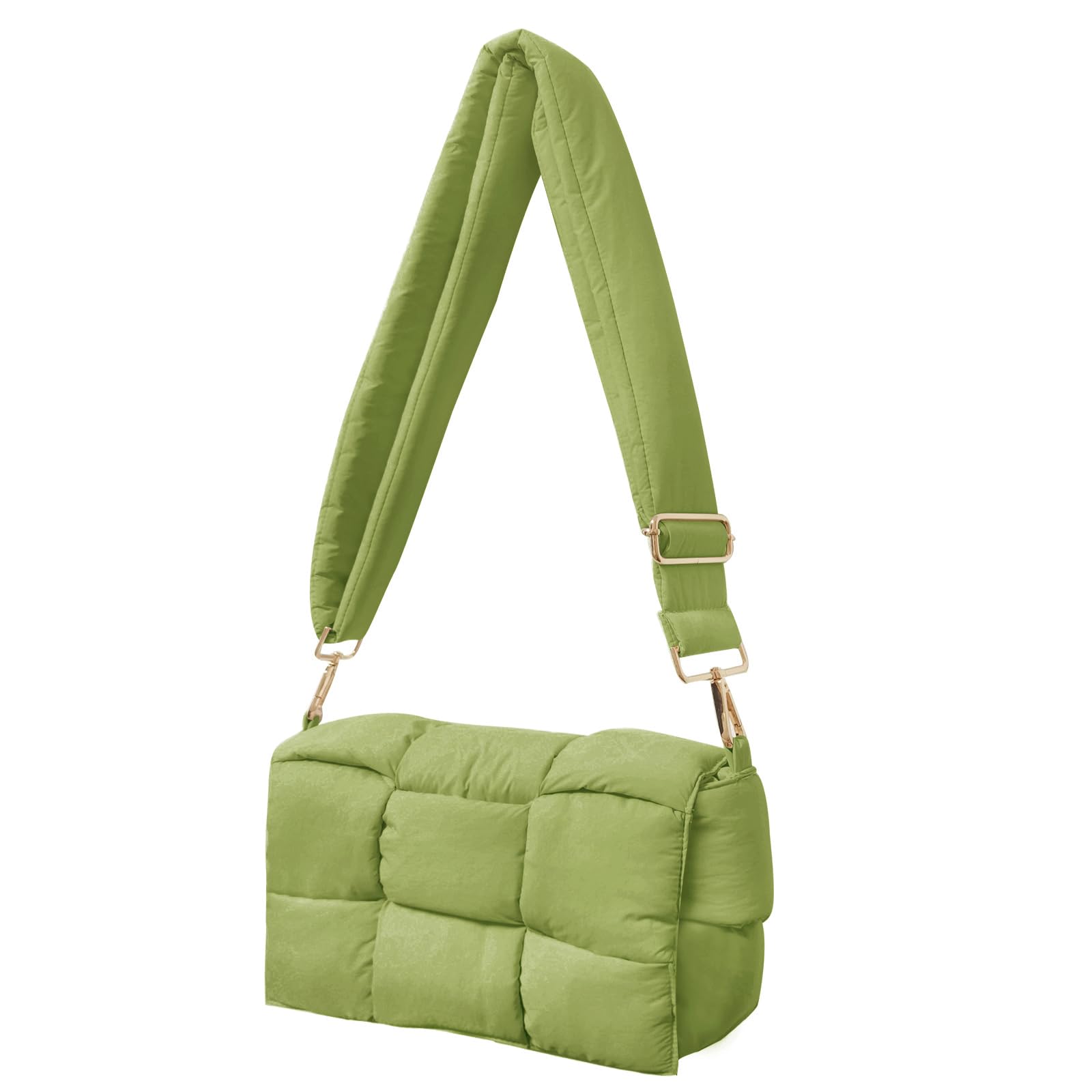 NAARIIAN Women's Large puffer tote bag, Quilted Puffer Tote Bag Soft Padded Down shoulder Handbag Totes Puffer Shoulder Bag Pillow Shopper Bag(WHITE)