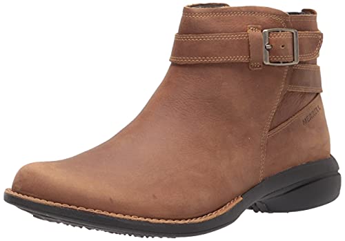 Merrell Women's Andover Bluff Waterproof Ankle Boot, Sand, 5