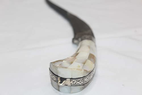 Rajasthan Gems Armor Cracker Dagger Knife Damascus Steel Blade Mother of Pearl Chip Handle B276