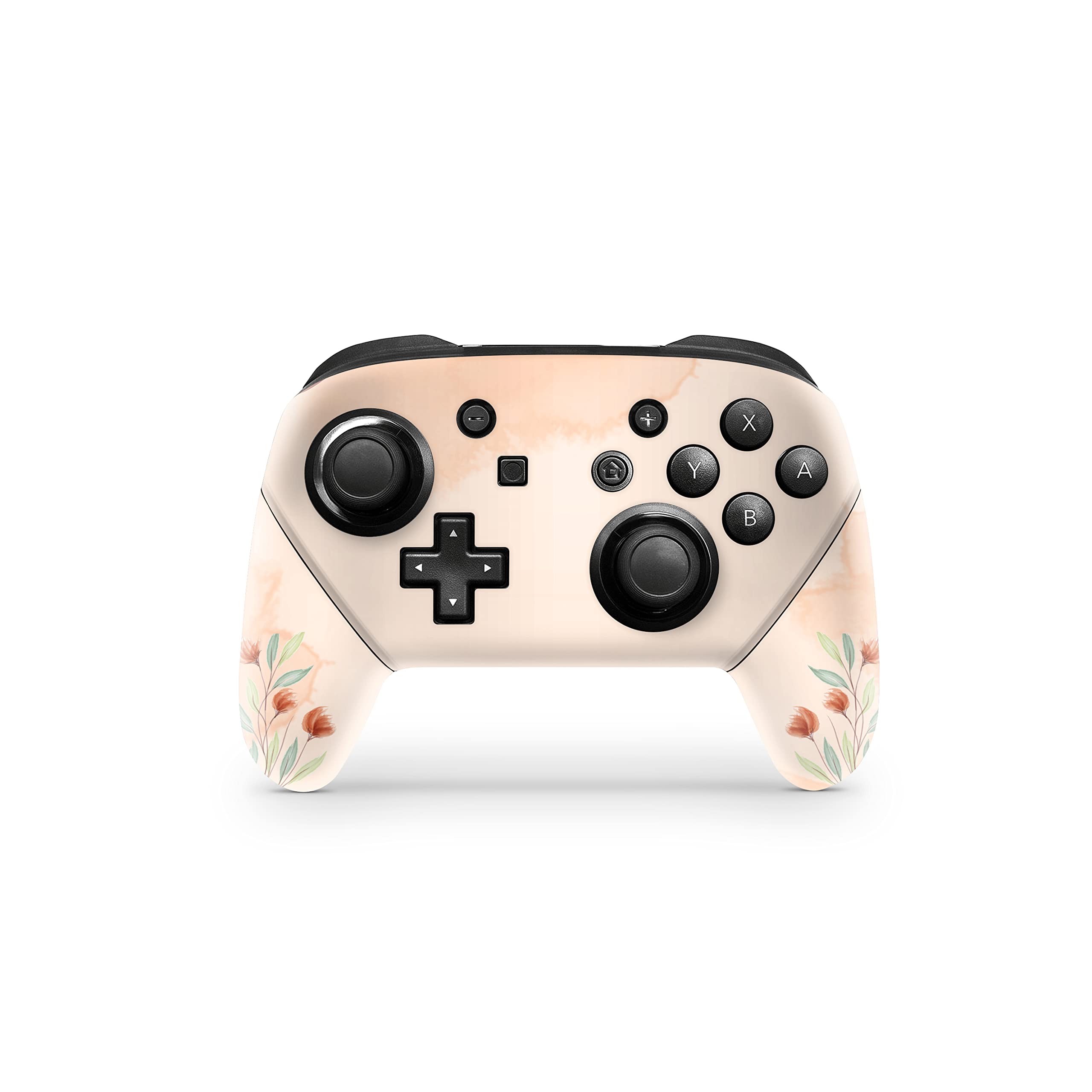 TACKY DESIGN Flower Skin for Nintendo Switch Controller Skin Watercolor, Sticker Compatible for Pro Controller Skin Leaf Vinyl 3m Decal Full wrap Cover