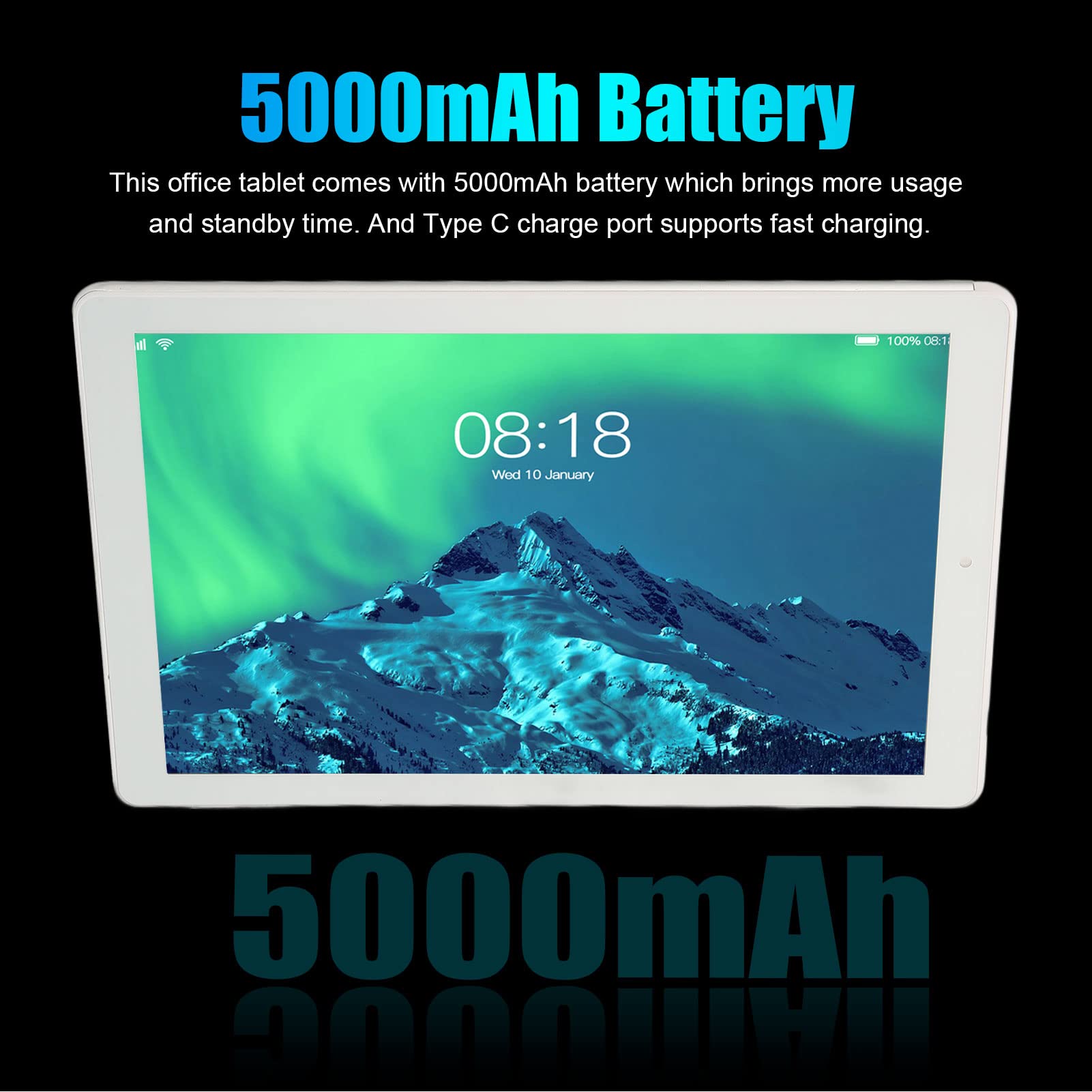 MAVIS LAVEN 10.1 Inch Tablet, Tablet PC 4GB RAM 64GB ROM Dual Card Dual Standby 100-240V Silver Dual Camera 1920x1200 for Writing for Android 10 (US Plug)