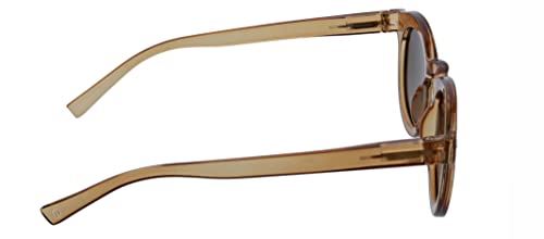Peepers by PeeperSpecs Women's Diego Round Polarized Sunglasses-No Correction, Amber, 46 mm