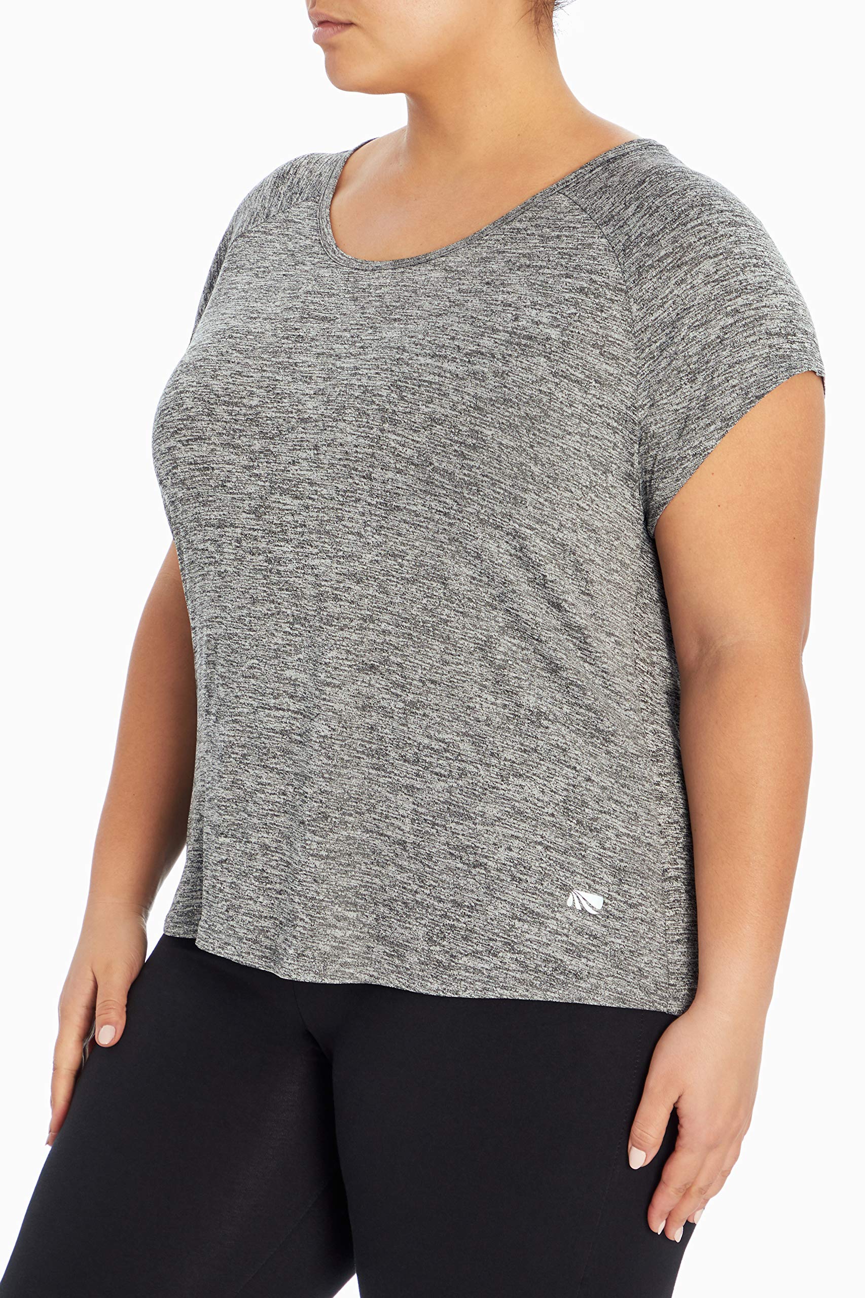 Marika Plus Size Huntington Tee, Heather Black, 1X