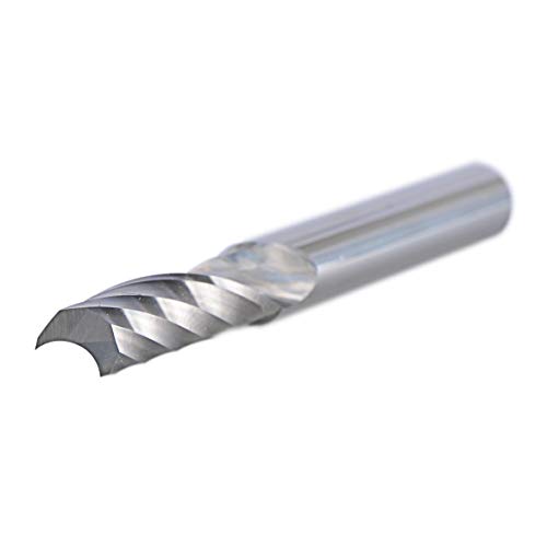 SpeTool Single Flute (O Flute) Spiral End Mill Aluminum Cutter Carbide Router 1 inch Cutting Length with 1/4Inch Shank for Aluminum Acrylic PVC MDF Plastic