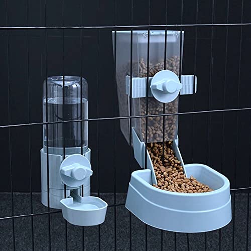 WUIUN Rabbit Water Feeder, Pet Cage Suspended Water Dispenser, Hanging Automatic Small Animal Water Bottle Bowl for Bunny Cat(2pcs,Purple)
