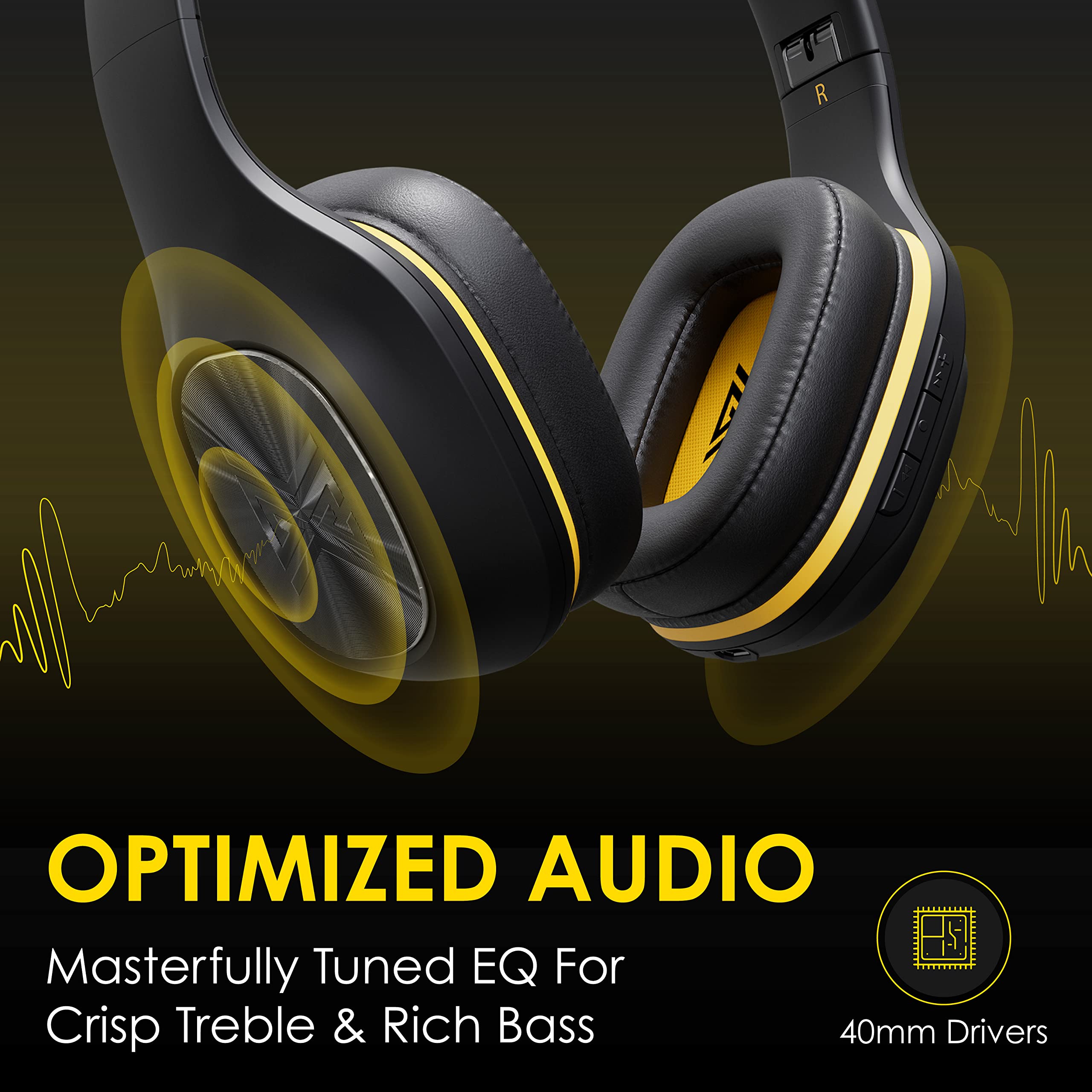MGC Nomad Bluetooth Gaming Headset, Wireless/Wired Gamer Headphone, 24-Hour Battery Life, Over Ear Design, Superior 3D Game Sound, Low Latency, HD Microphone, PC/Mobile/Laptop/Console Gaming Systems