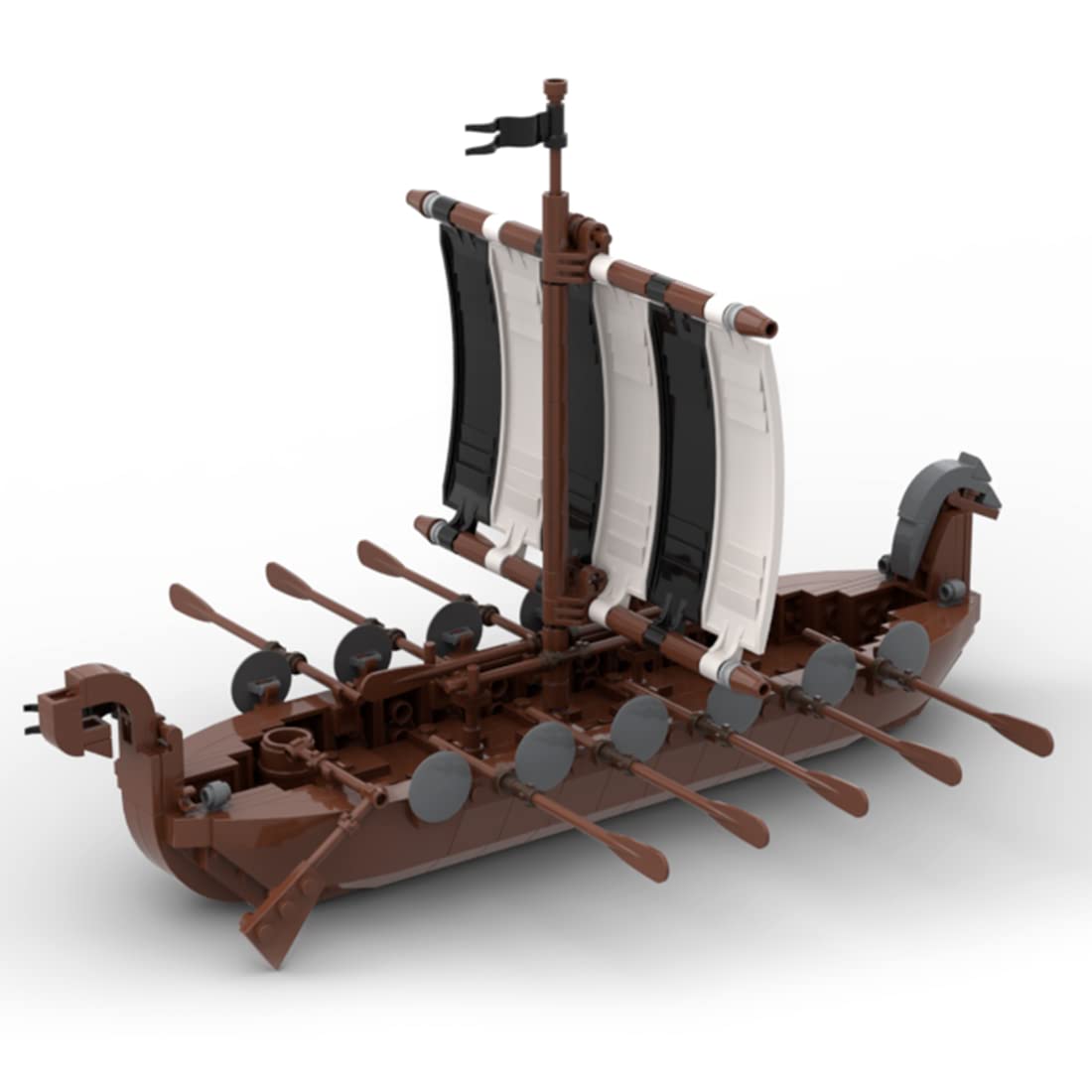 RuiyiF 319PCS Longship Model Medieval Military Theme Building Blocks Set DIY Toys MOC-122614