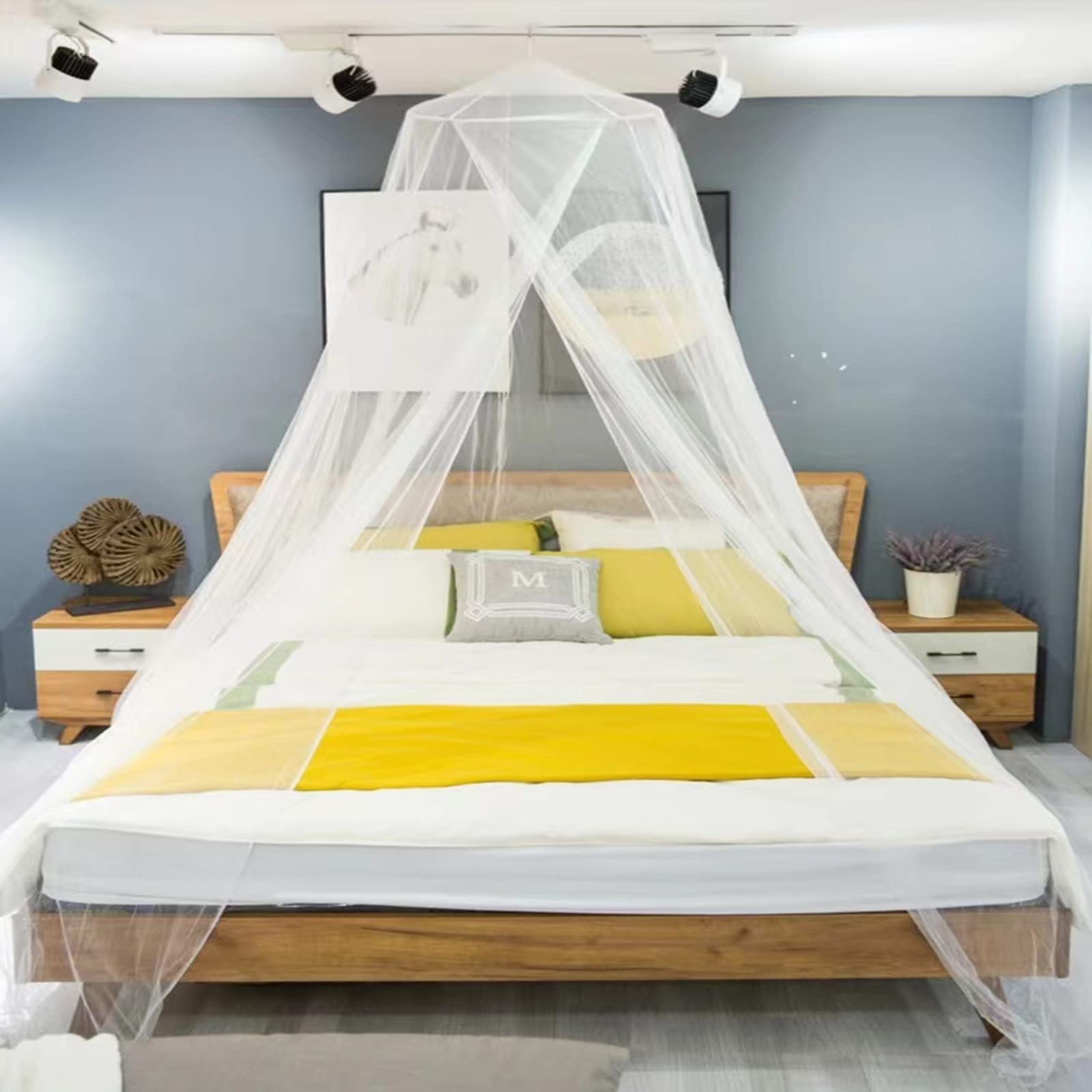 UCTHAT Mosquito Nets, Round Hoop Sheer Bed Canopy for All Kids Baby Cribs, Ideal for Home Travel(King Queen Size)
