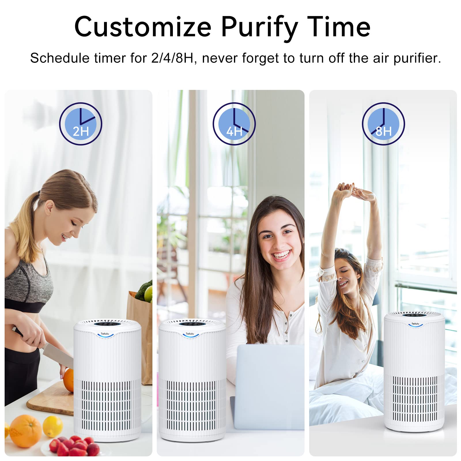 Tailulu Air Purifiers for Home Large Room Pets up to 1740 ft², H13 HEPA Air Purifier for Pet Dander Smoke Odor Dust Pollen