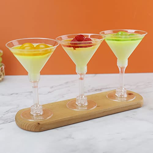 WUWEOT 60 Pack Plastic Martini Glasses, 5 Oz Unbreakable Tall Cocktail Glasses, Appetizer Dessert Cups Drinkware for Home Bar Restaurant Party Supply
