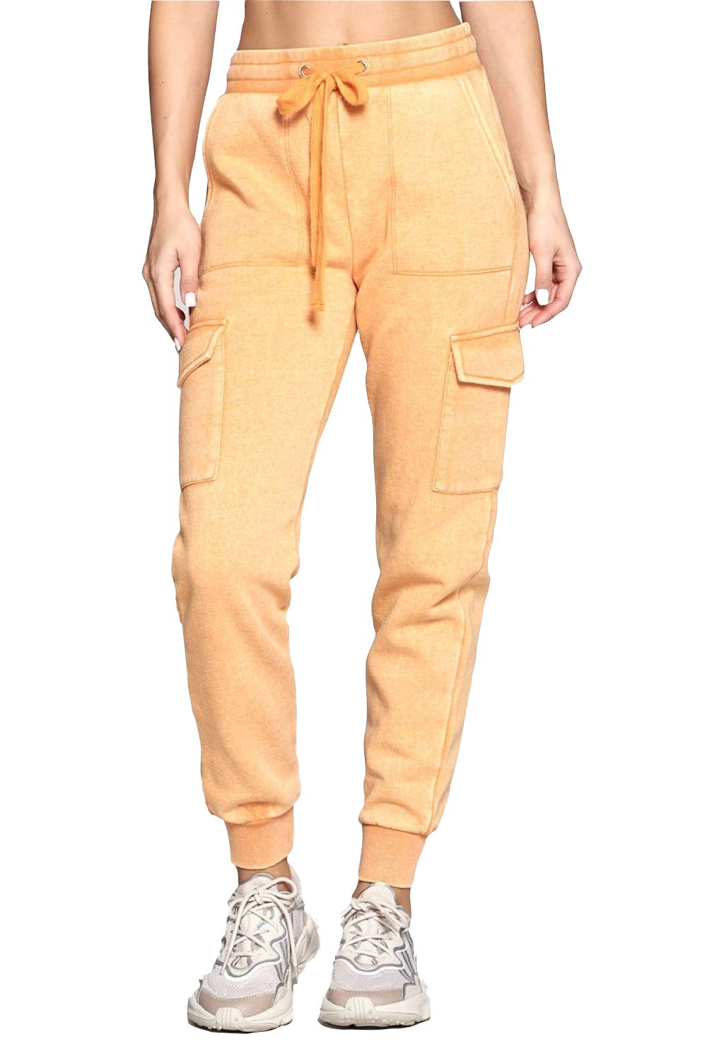 Khanomak Women's Cargo Jogger Pant Yellow Small