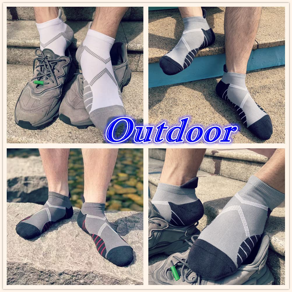 PAIXUN Mens Compression Socks For Men Women Cotton Athletic Running Workout Size 6-13 No Show Low Cut Crew Socks