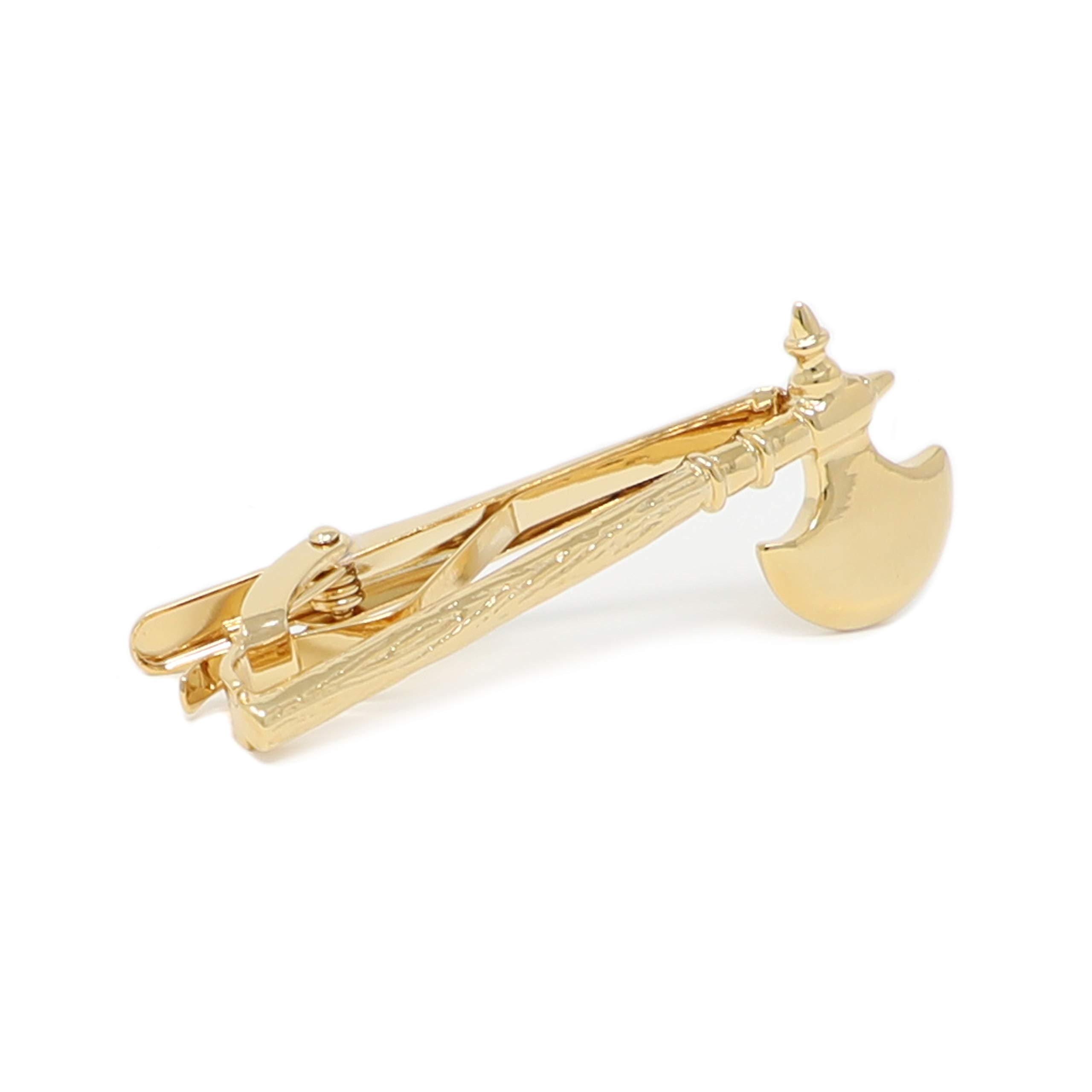 MENDEPOT Gold Vintage Axe Tie Bar Battle Axe Tie Clip With Box