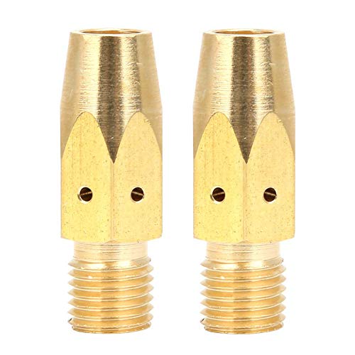 Mig Welding Gun Accessory, Contact Tip Adapter Brass Gas Diffuser for MIG Welder Gun, Mig Welding Parts Consumables for Miller M-25/M-40, 2Pcs/ 5 Pcs OPtional(2PCS )