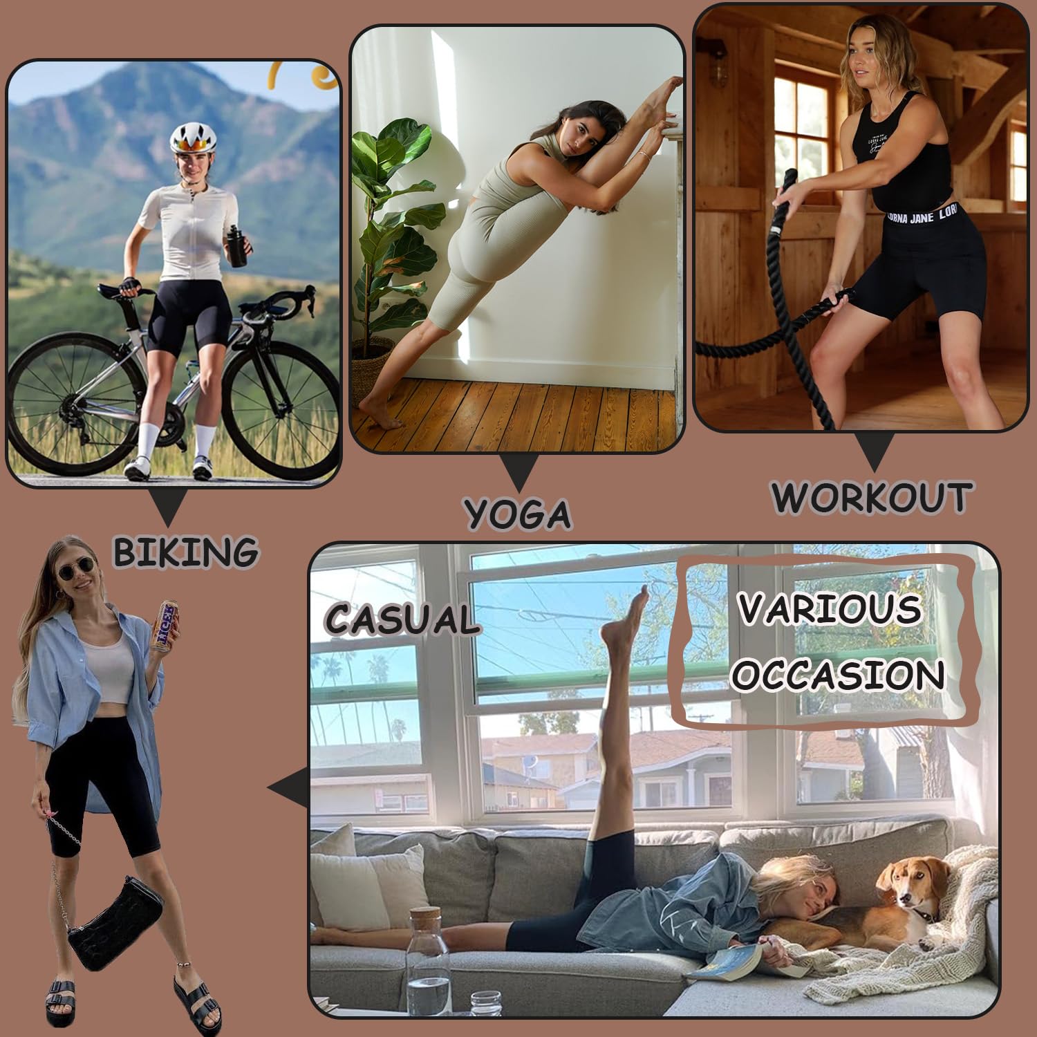 MOREFEEL 3 Pack Buttery Soft Biker Shorts for Women – 8" High Waist Tummy Control Workout Yoga Running Gym Athletic Shorts