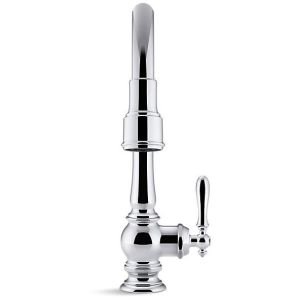 KOHLER Artifacts® Pull Down kitchen sink faucet with Single Hole Install and lever handle, DockNetik(R) magnetic docking, and 3-function sprayhead featuring Sweep(R) and BerrySoft(R) spray, K-99261-VS