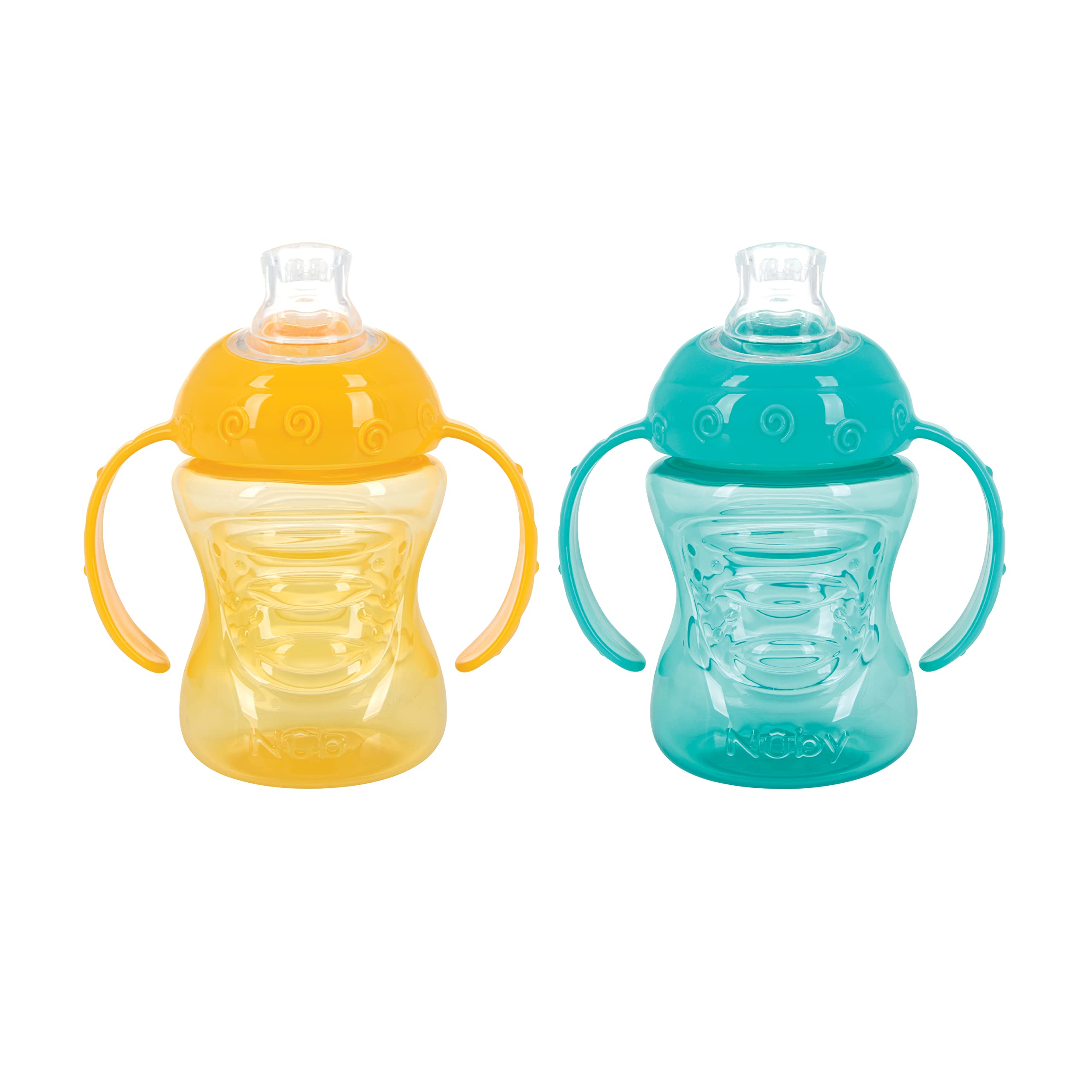Nuby No-Spill Super Spout Grip N' Sip 4M+ - 4 Count (ASSORTED COLORS)