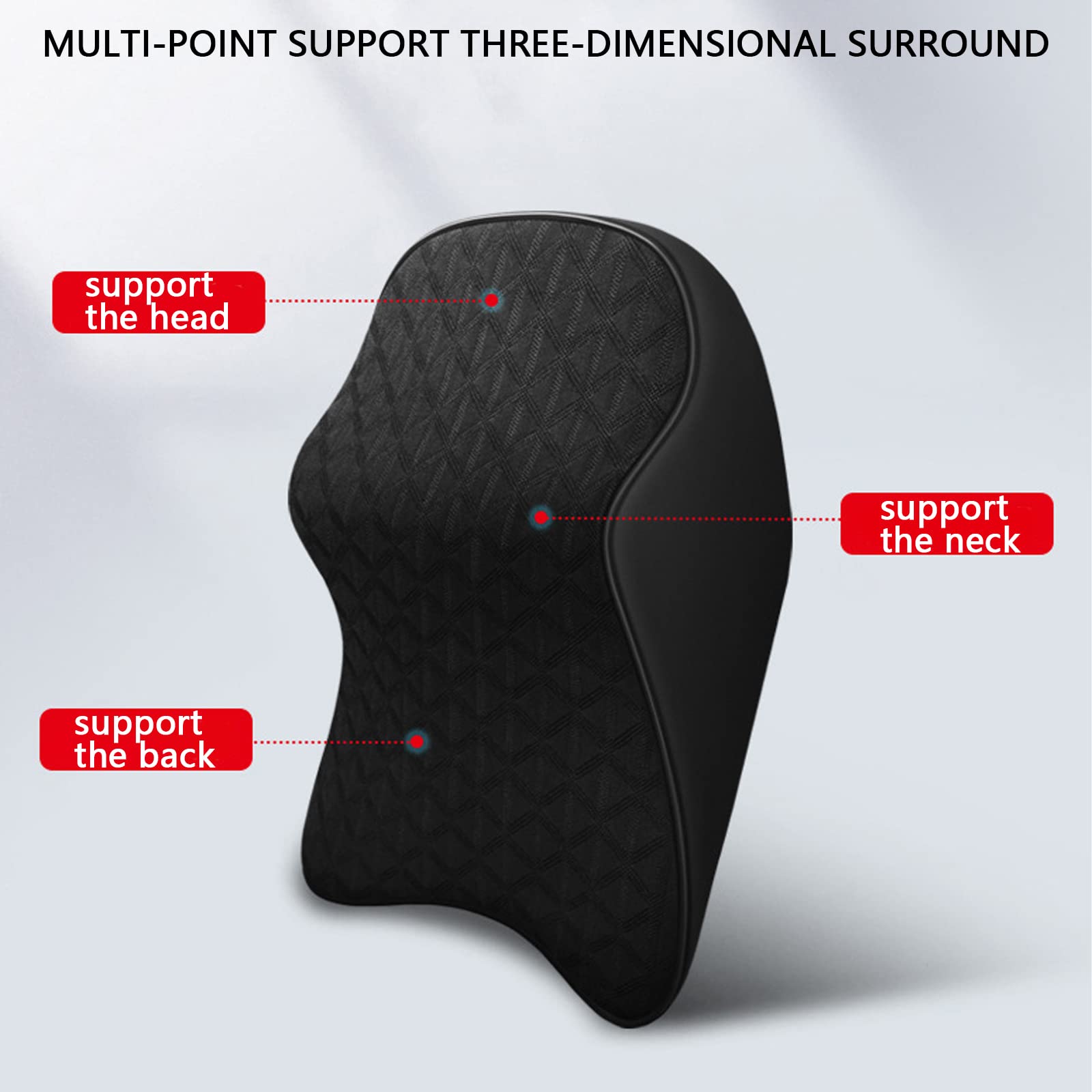 KOXHOX New Car Neck Pillow, Car Seat Headrest Pillow Rest Cushion, Durable Memory Foam, Ergonomic Design, Breathable Removable Cover, for Neck/Back Pain Relief