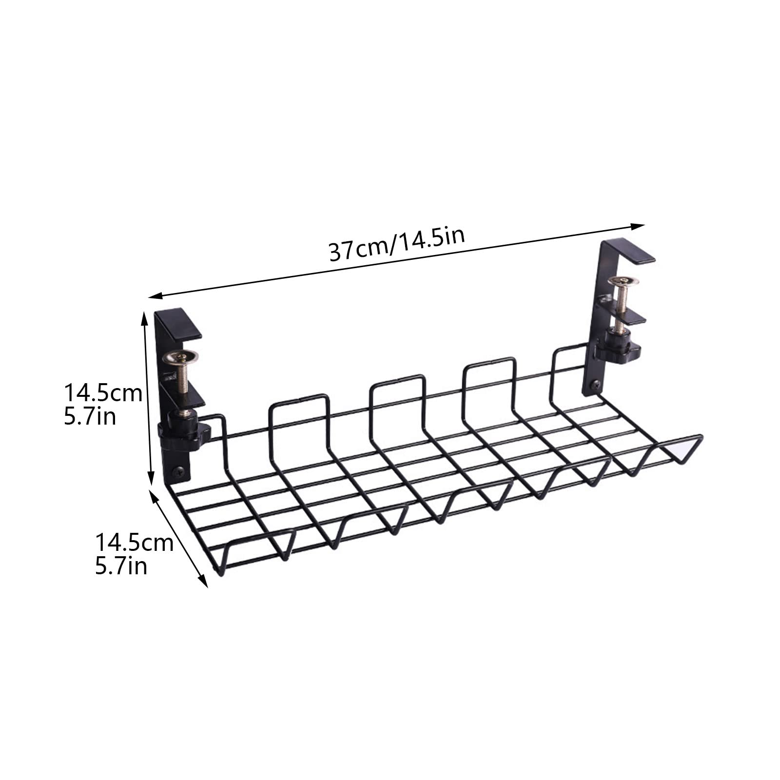 MSUIINT Under Desk Storage Shelf, Under Table Baskets Under Cabinet Organizer Holders, Under Desk Drawer Space Saving, Wire Rack For Hanging Storage Trays With Liner For Kitchen Desk Pantry Cabinet