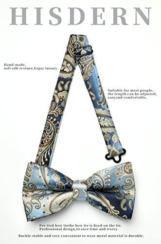 Mens 3 Pack Bow Tie Paisley Plaid Dot Pre-Tie Bow Tie Classic Formal Bow Ties for Men Adjustable Bowtie Tuxedo Wedding