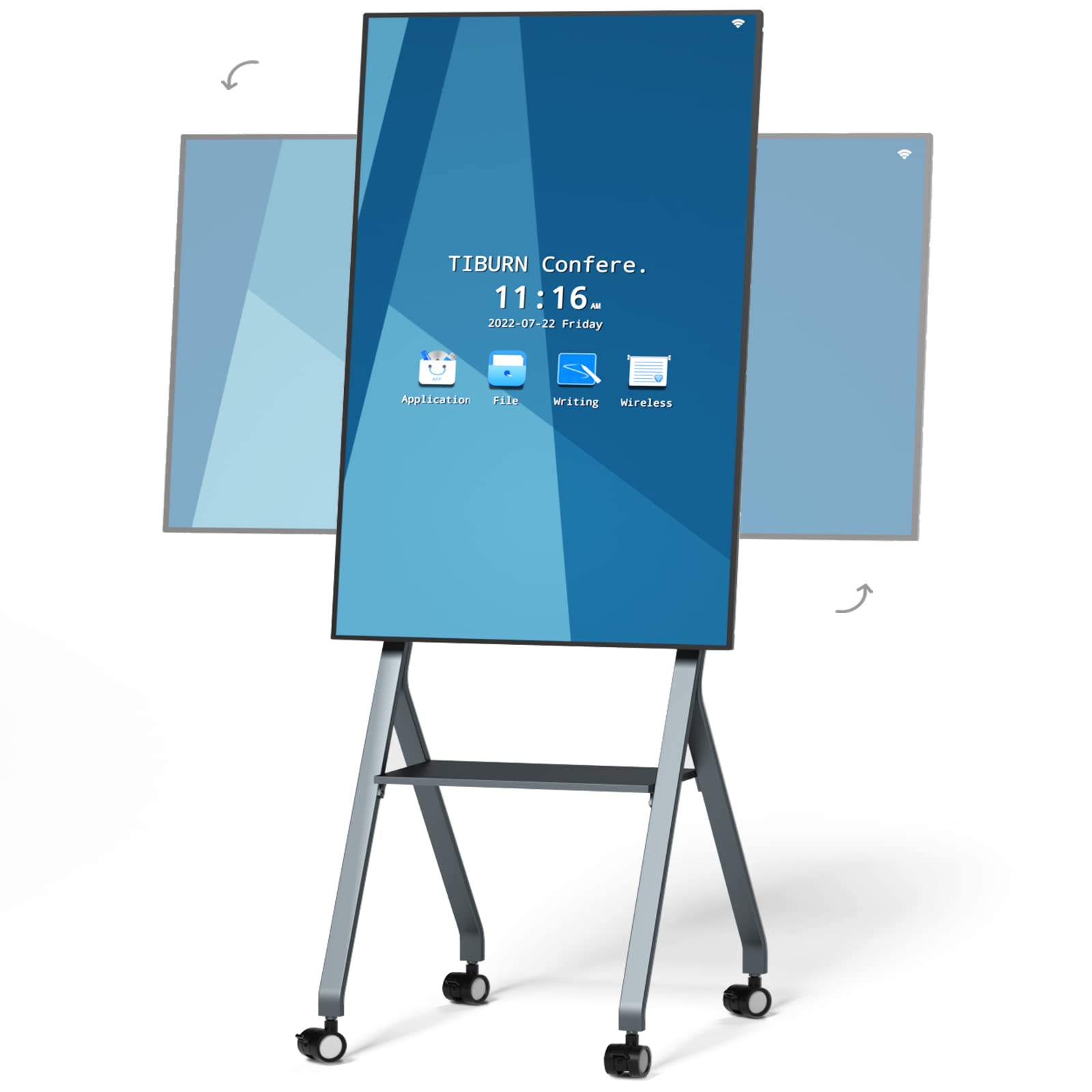 Smart Board, TIBURN FLIP HUB 55" S1 4K UHD Smart Whiteboard, Rotating Adaptive Nano Capacitive Smartboard, All-in-One Digital Whiteboard for Home and Businesses (Includes Movable Rotatable Stand)
