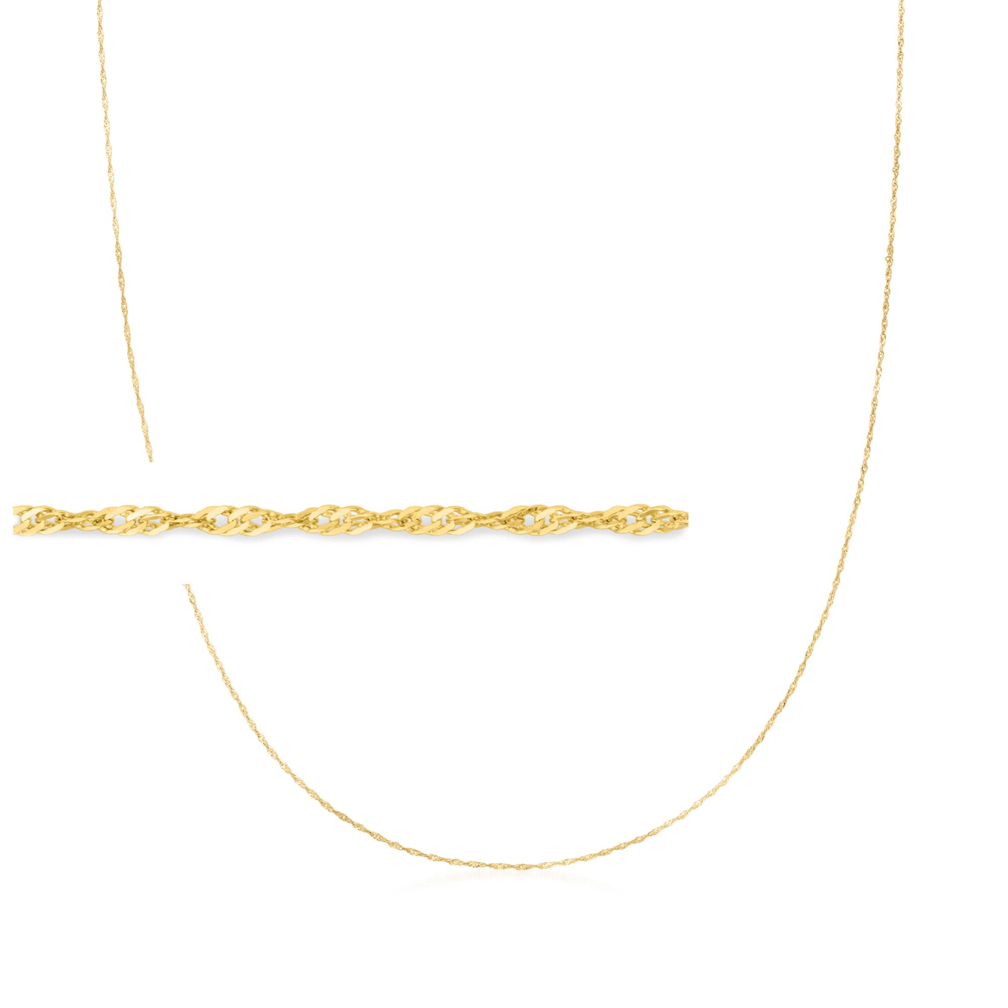 Ross-Simons 1mm 14kt Yellow Gold Singapore-Chain Necklace. 16 inches