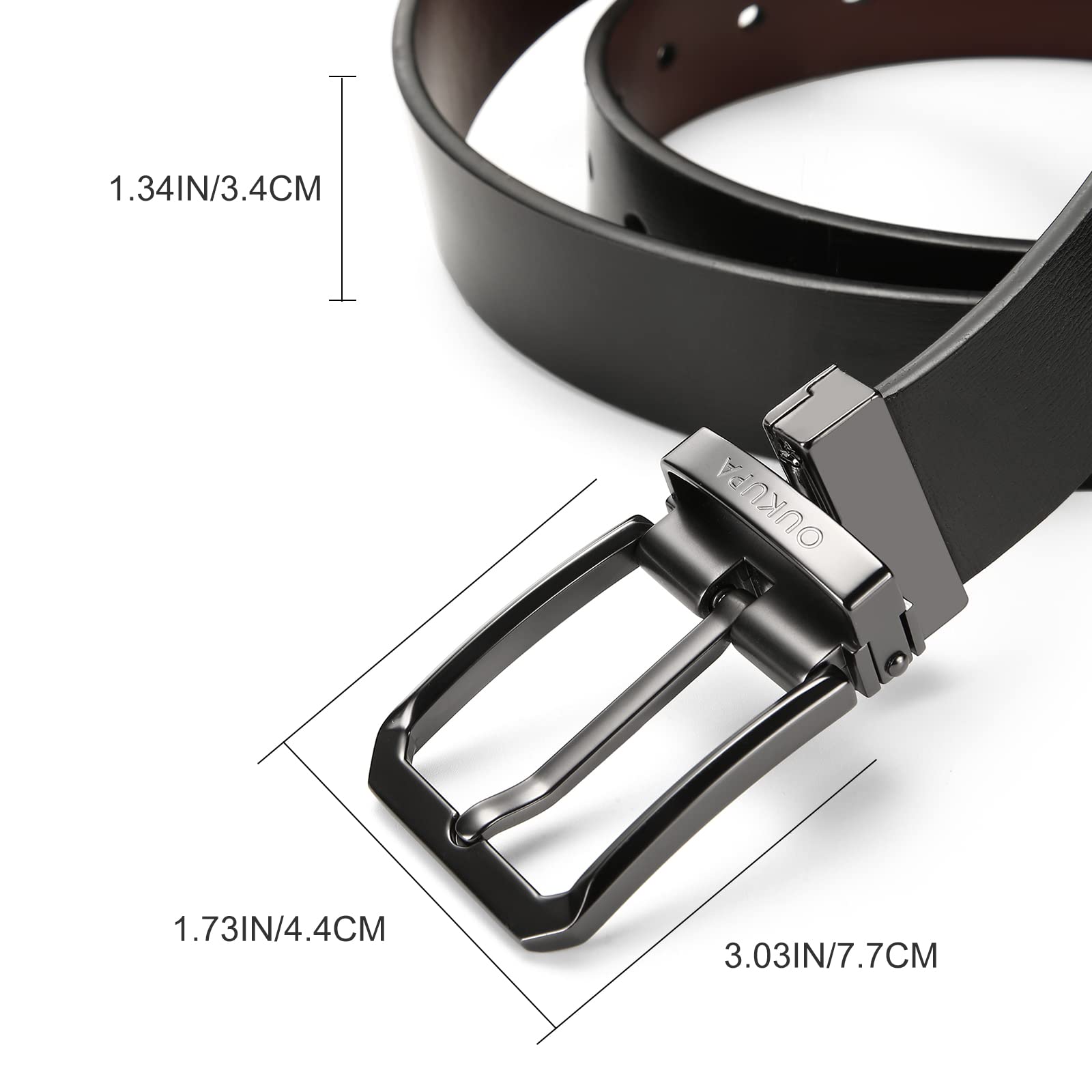 RICH LEAF Reversible Belts for Men Black Brown Genuine Leather Belts Jeans Classic Business Dress Prong Buckle With Gift Box