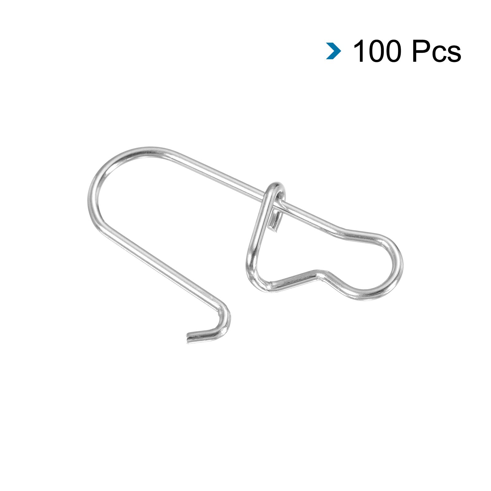 PATIKIL Fishing Snaps, 100 Pack 101LBS Stainless Swivel Tackle Kit Fishing Clips Lure for Saltwater Freshwater, Silver
