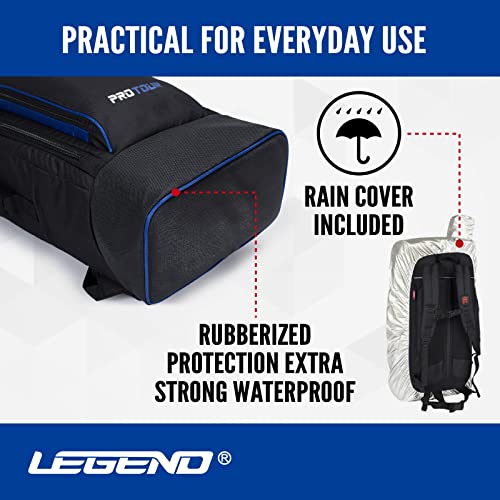 Legend Archery ProTour Backpack - Premium Recurve Bow Case - With Arrows Telescopic Tube - Take Down Recurve Bow up to 27" (Black/Blue)