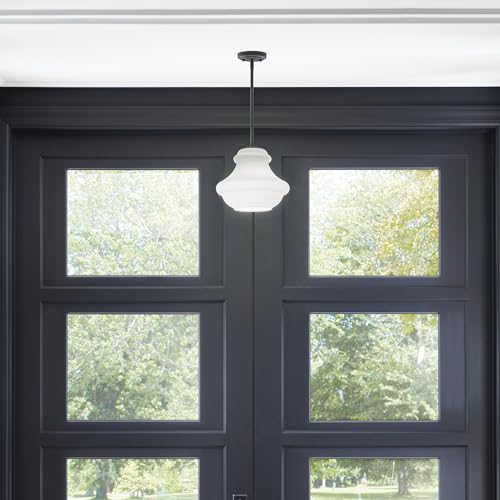 Kichler Everly 10.25" 1 Light Schoolhouse Pendant Mercury Glass Olde Bronze