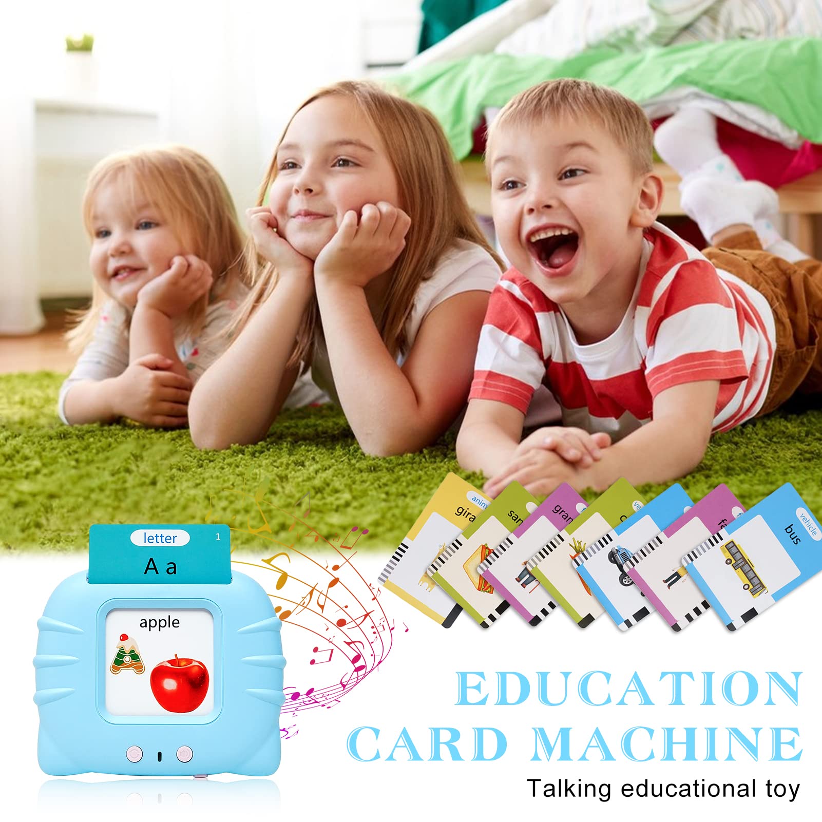 Talking Flash Cards Toddlers Toys:510 Sight Words Speech Therapy Autism Learning Educational-2 3 4 5 6 Year Old Kids Gift (224Word&Blue)