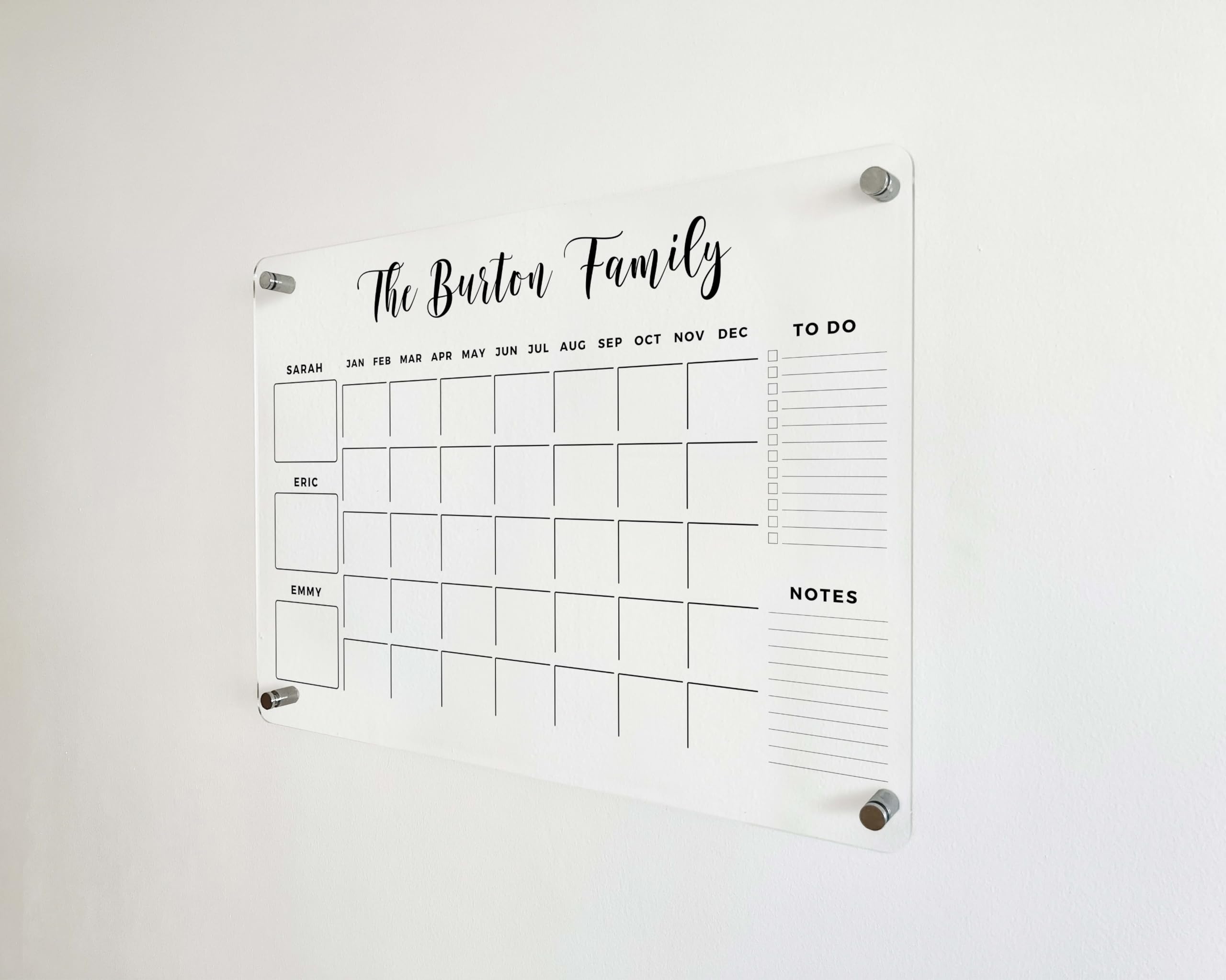 Large Personalized Acrylic Wall Calendar - Personalized Calendar 2024, Dry Erase Calendar Family Calendar Calendar (24" x 36", Colorful Package)