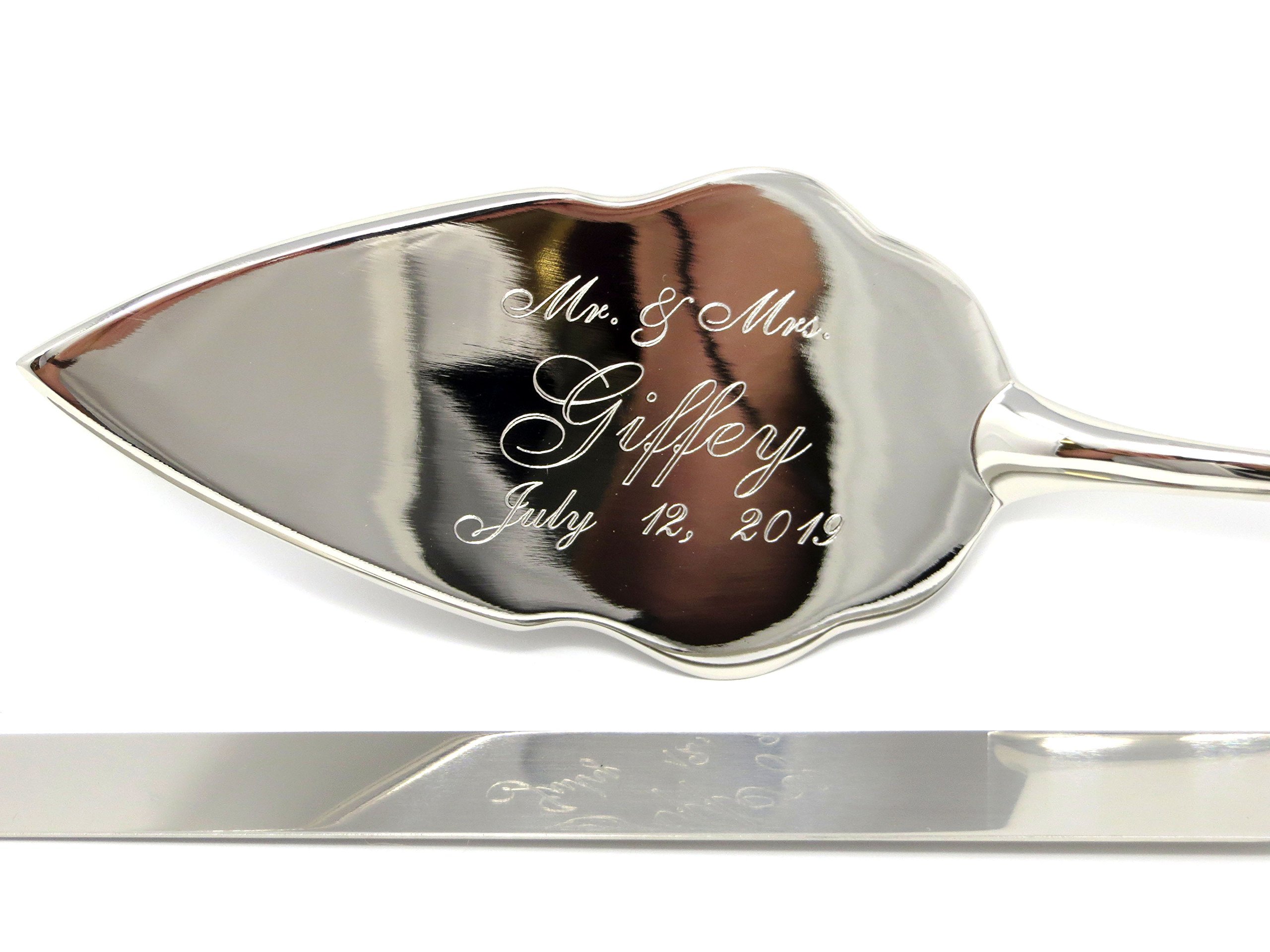 Personalized Wedding Cake Server and Knife Set- Wedding Gift- Wedding accessory- Bridal Shower- Rehearsal