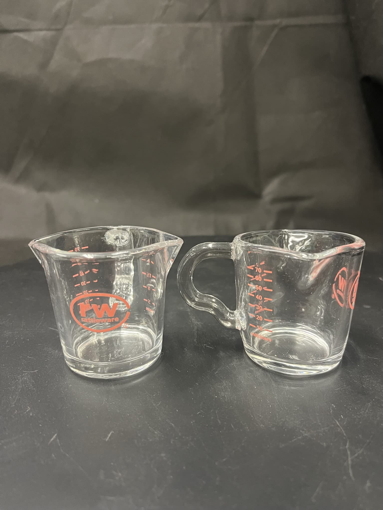 Rattleware 3 oz Espresso Shot Glass Pitcher – Double Spouted Genuine Barista Measuring Cup with Graduations in ml & oz – High-Volume, Commercial-Grade for Swift Espresso Pouring & Precision (2 Pieces)