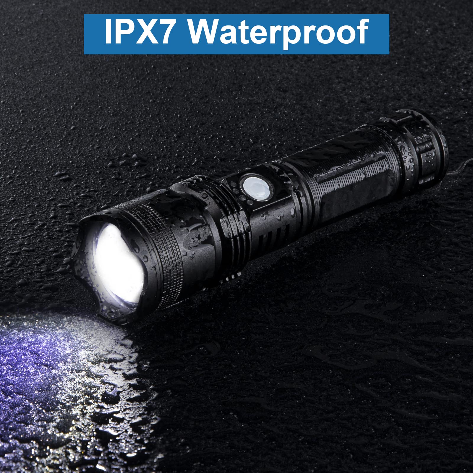MILAOSHU Rechargeable Flashlights 900,000 High Lumens - 2 Pack, Super Bright LED Flash Light with 5 Modes, 12 Hour Brightest Waterproof Handheld Flashlight for Home, Camping
