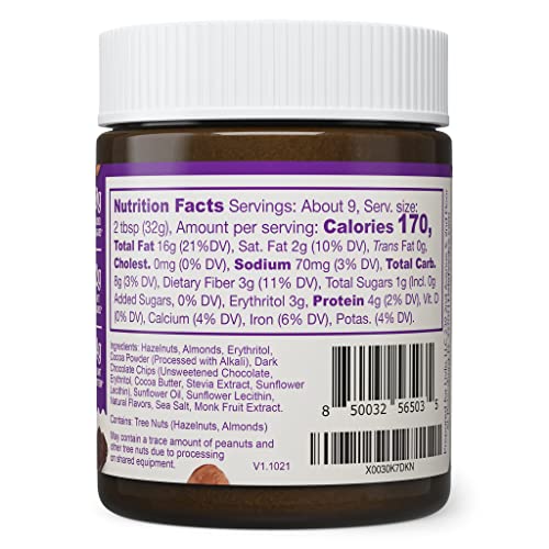 Livlo Zello Keto Chocolate Hazelnut Spread - Keto Dessert with 2g Net Carb Per Serving and No Added Sugar - Rich & Delicious Keto Snack - 10 oz Canister