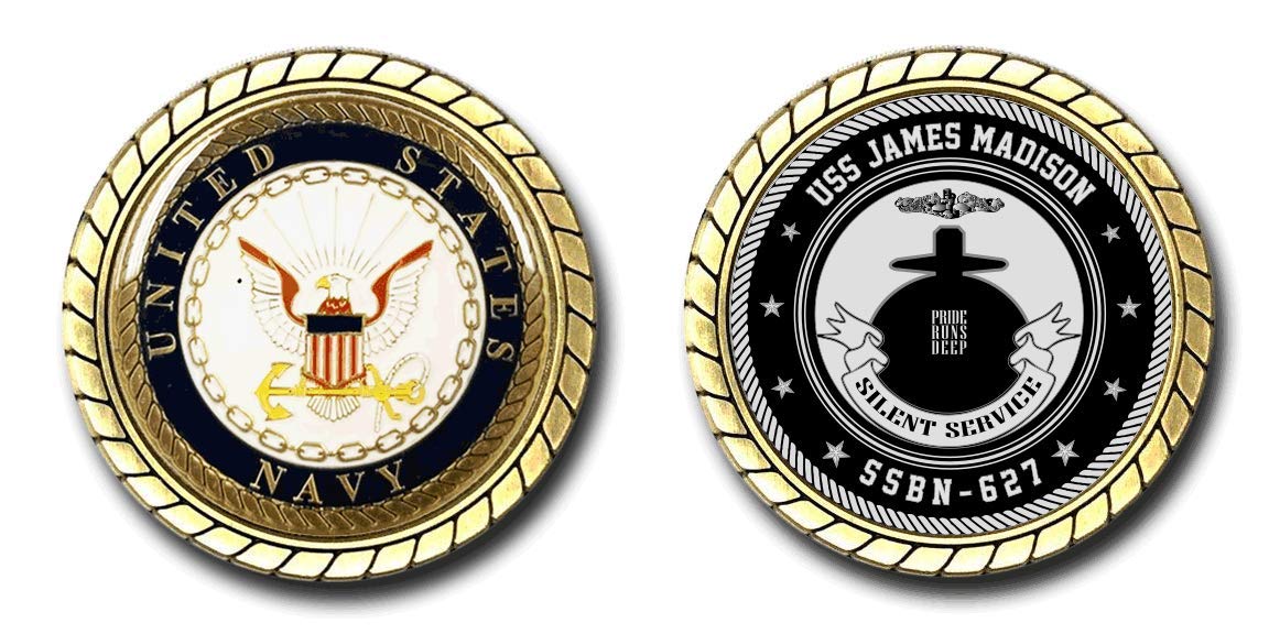 USS James Madison SSBN-627 US Navy Submarine Challenge Coin - Officially Licensed