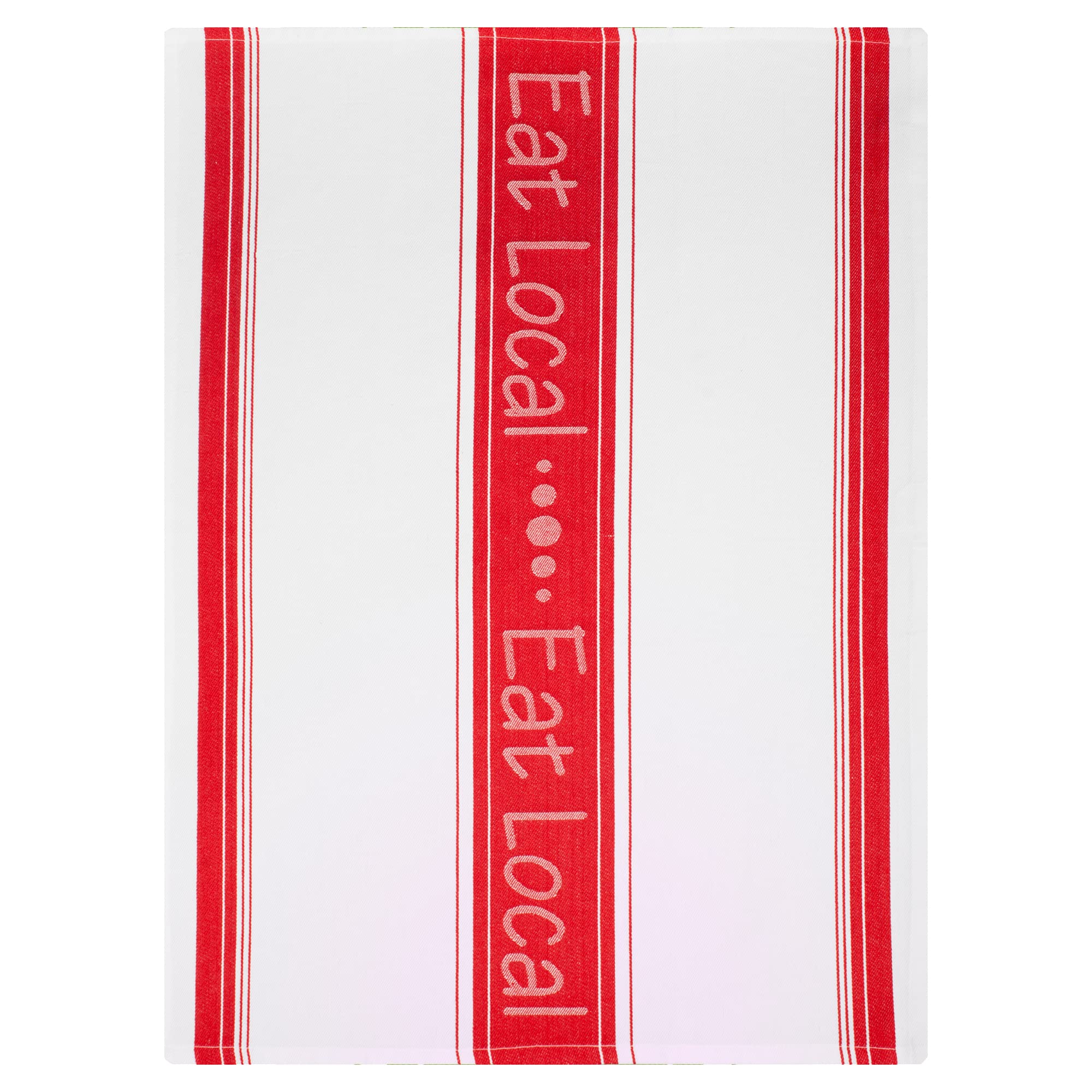 MU kitchen Towel MUkitchen 100% Cotton Jacquard Woven Dishtowel, 20 by 30-Inches, Eat Local – Set of 2