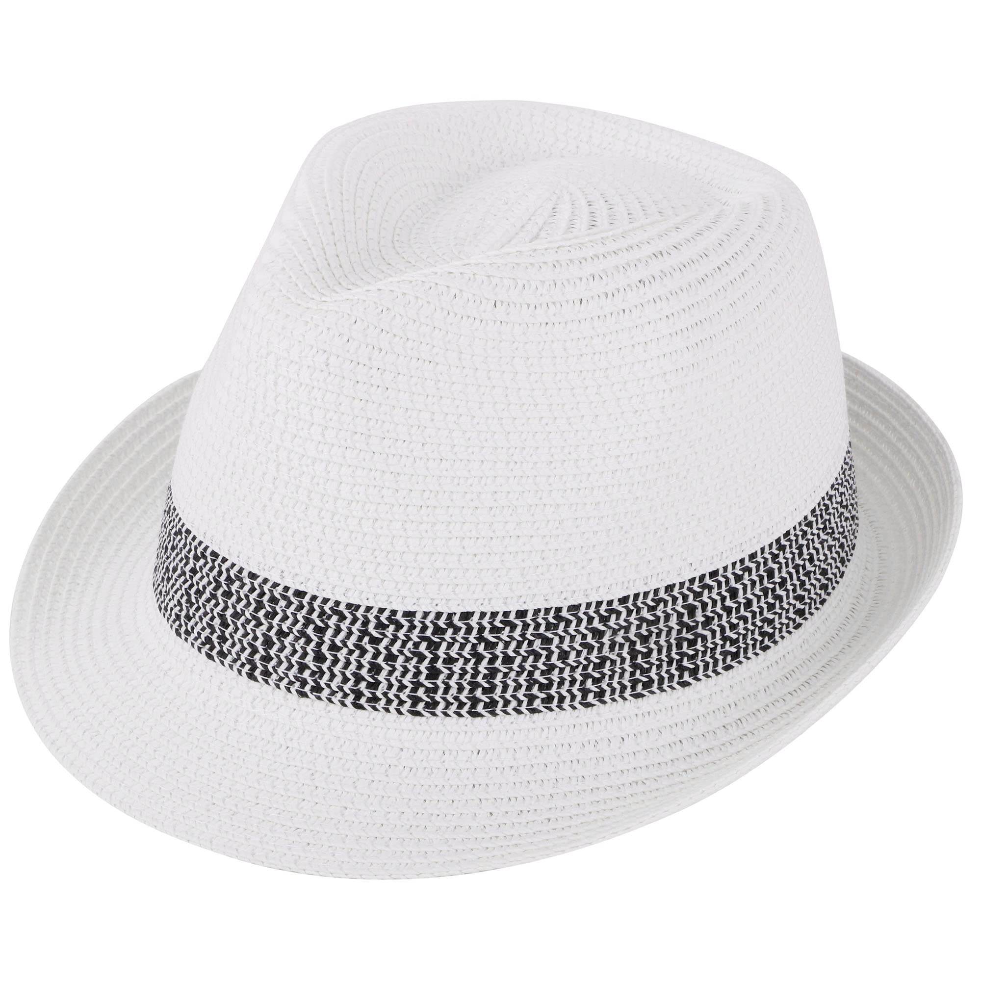 Mens Fedora Hats for Women Straw Packable Hat Women Foldable Mens Straw Sun Hat uv Protection Womens Summer Hat Stylish Straw Hat Men,White,S/M