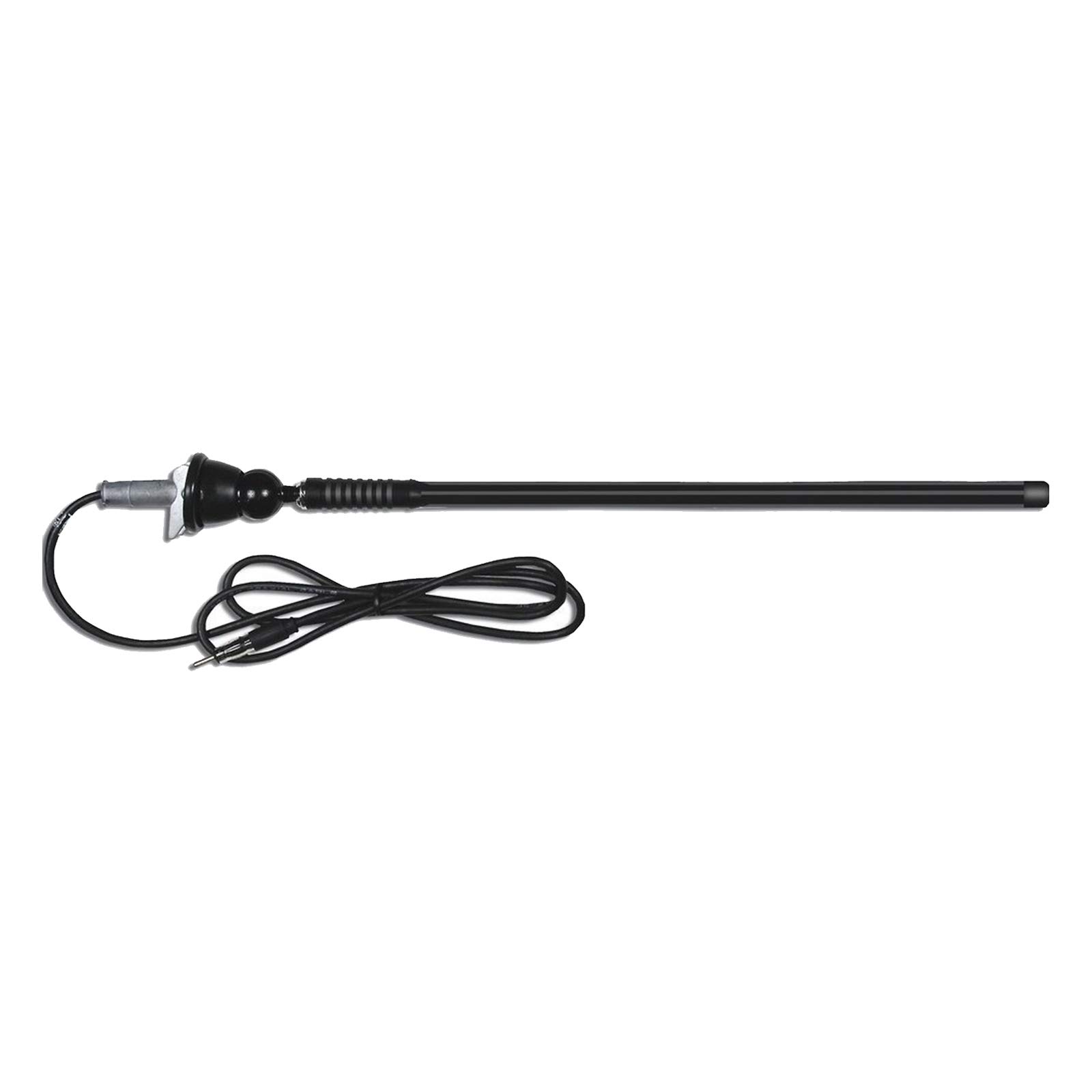 Kicker KMC2 Marine Gauge Style AM/FM Radio Stereo Receiver Media Player Bundle Combo With Enrock USB/AUX To RCA Interface Mount Cable, 45" Radio Antenna Mast