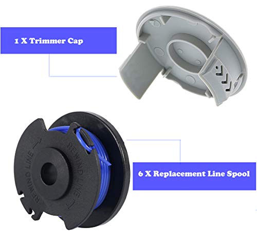 LEIMO KPARTS 0.065 String Trimmer Spool Line for Ryobi One+ AC14RL3A , 0.065" Autofeed Replacement Spools for Ryobi 18V, 24V, and 40V Cordless Trimmers (7 Pack)