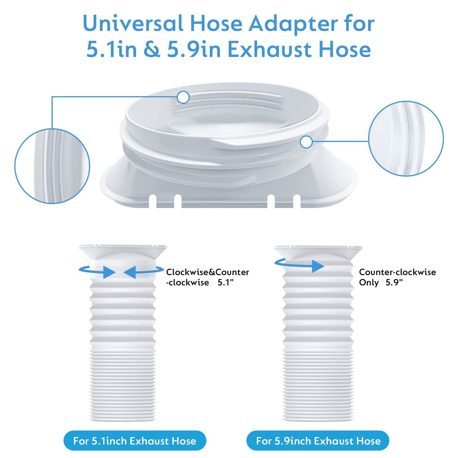 Sky Seeker ๐ฎ๐ฌ๐ฎ๐ฎ ๐๐๐ AC Window Kit,Universal Portable Air Conditioner Window Kit with 2in1 Coupler for Exhaust Hose of 5.1/5.9 Inches With 4 Sliding Seal Plates Adjustable Length from 17" to 60"