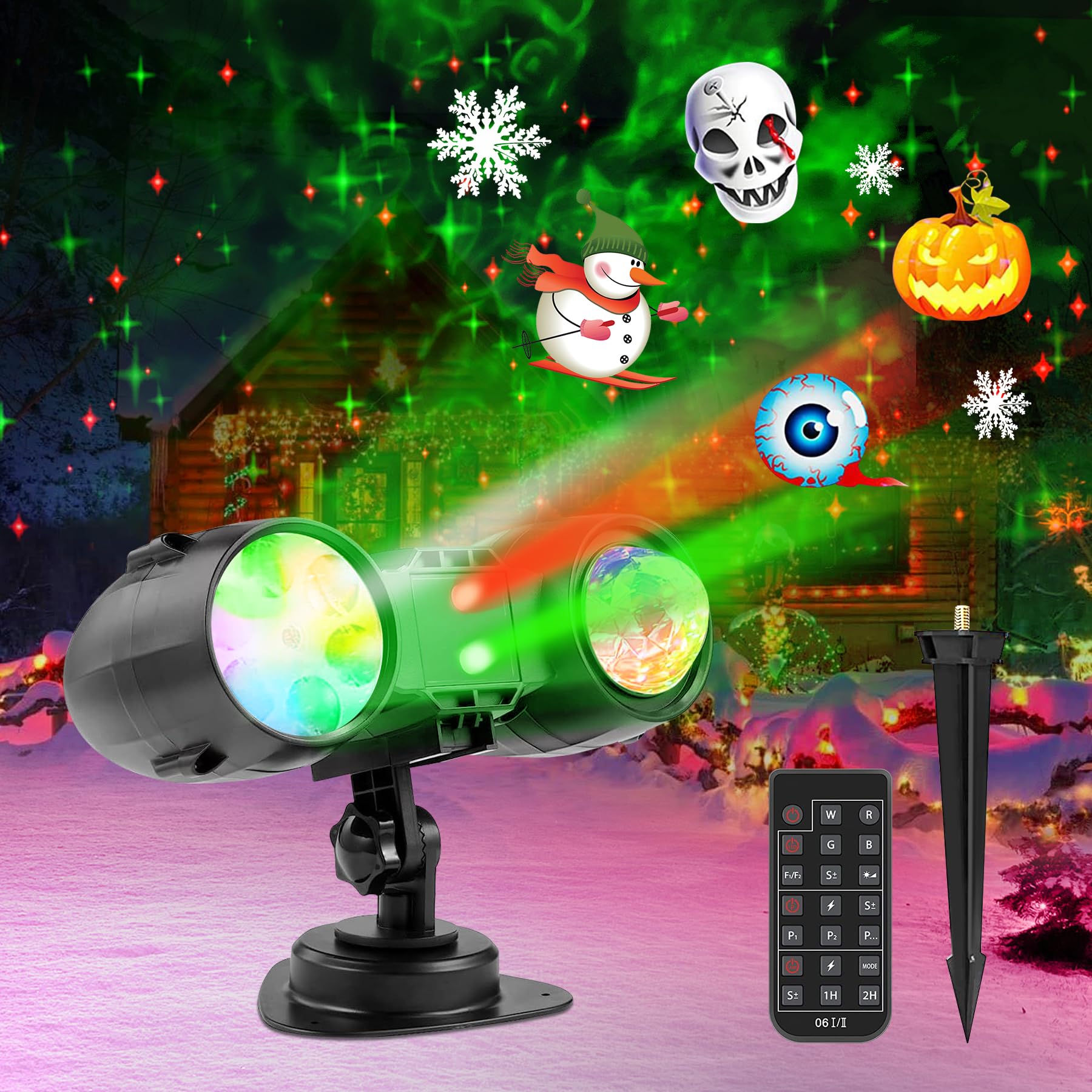 LanAqua Galaxy Light Projector, Christmas Halloween Projector Lights Outdoor, Star Projector for Ceiling for Adults with Remote & Time, HD 3D Ocean Wave and Patterns,3 in 1 Night Light Projector