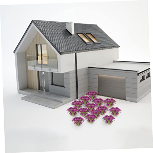 SECFOU 3 Boxes Grass shed Grass Cluster Mini Flower Grass Miniature Flower Tufts Miniature Static Grass Tuft Model DIY Miniature Grass Outdoor Purple Plastic Resin Flower Arrangements