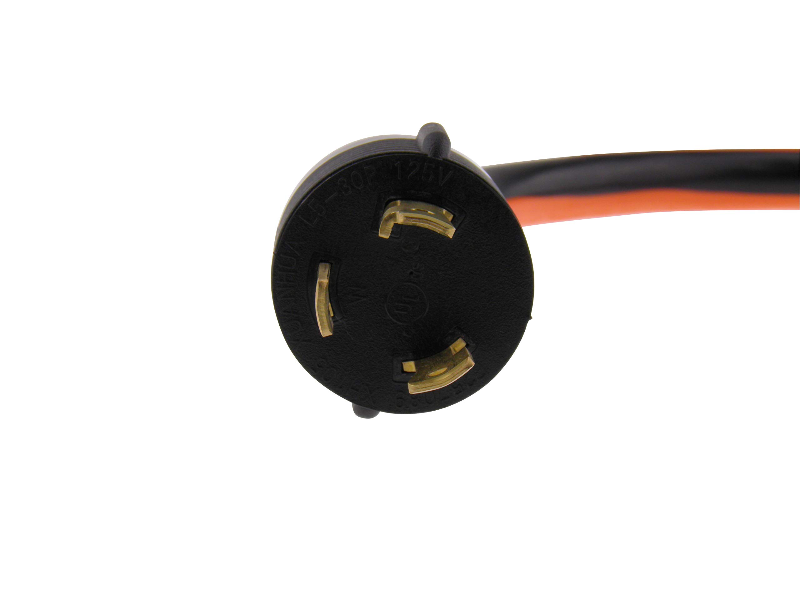 Nema L5-30 Generator Power Cord 3 Wire 10 Gauge 125v 30 Amp (Pigtail Adapter L5-30P to 5-15R)