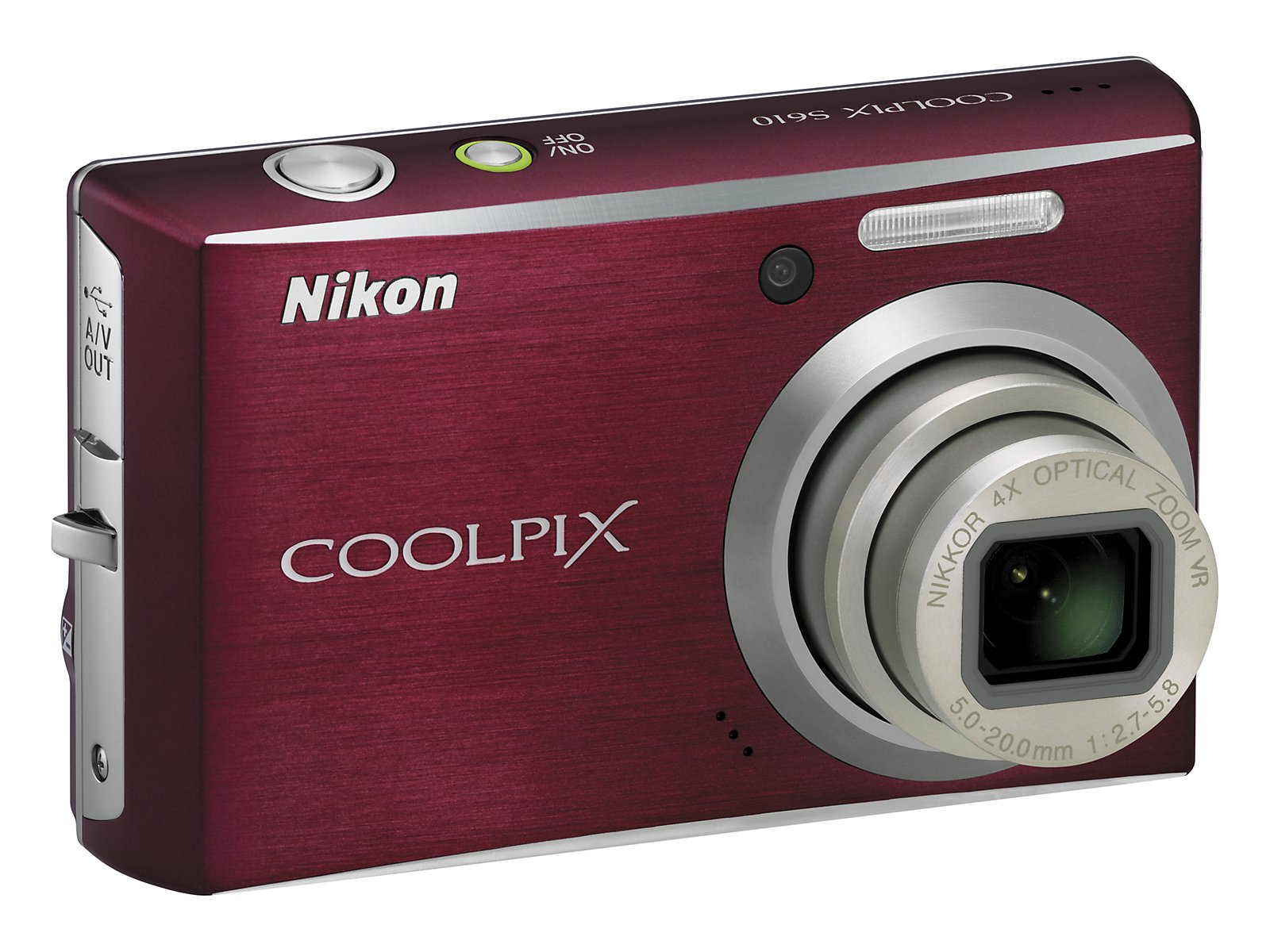 Nikon Coolpix S610 10MP Digital Camera with 4x Optical Vibration Reduction (VR) Zoom (Deep Red)