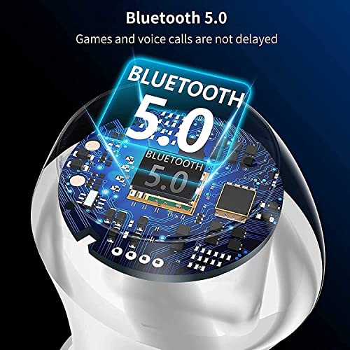 Sviemas Wireless Earbuds,Bluetooth 5.0 Noise Cancelling Earbuds,Bluetooth Headphones 3D HiFi Stereo Bass,IPX5 Waterproof Sports Touch Control with USB-C Fast Charge Mini Charging Case for Android iOS