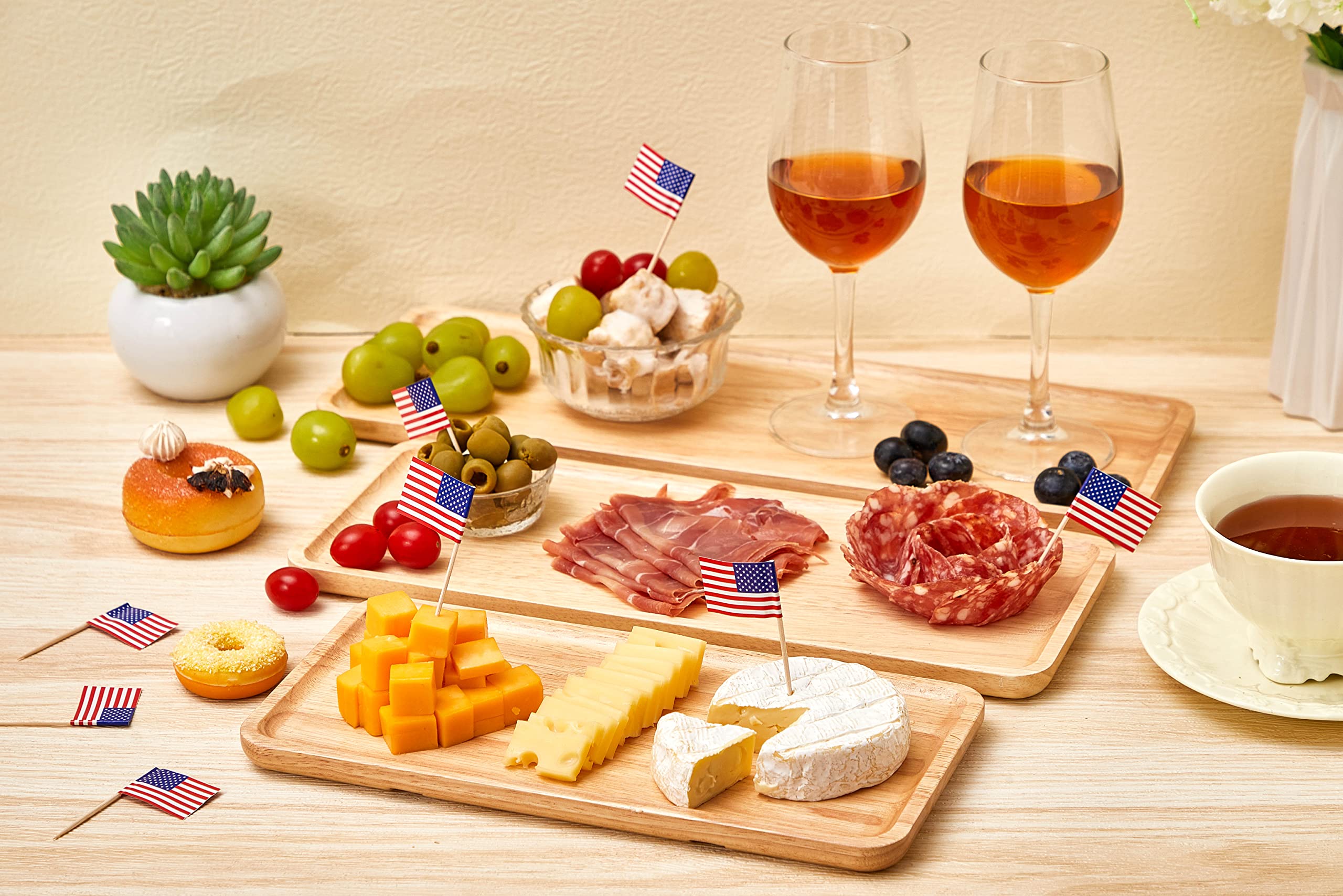 Noriginalic Appetizer Serving Tray Parawood Charcuterie Boards 3 Tier Serving Tray Dessert Table Display Set