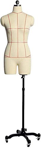 Mannequin Torso Mannequin Dress Form Torso Adjustable Mannequin Display Bust Female Tailors Dummy Dressmakers with Wheel Base ()